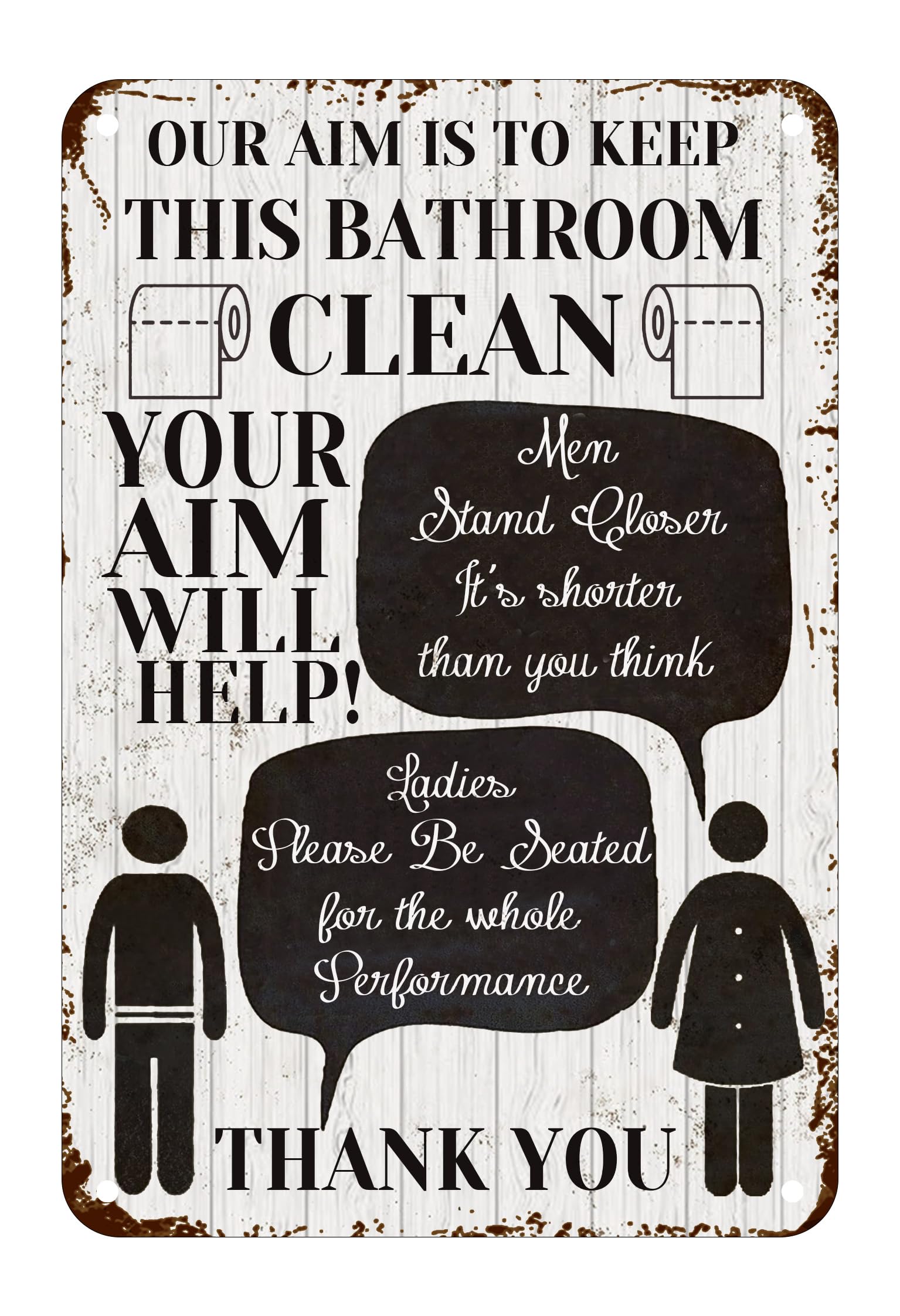 Amazon.com: Generic Bathroom Rules Tin Sign Our Aim Is To Keep This ...