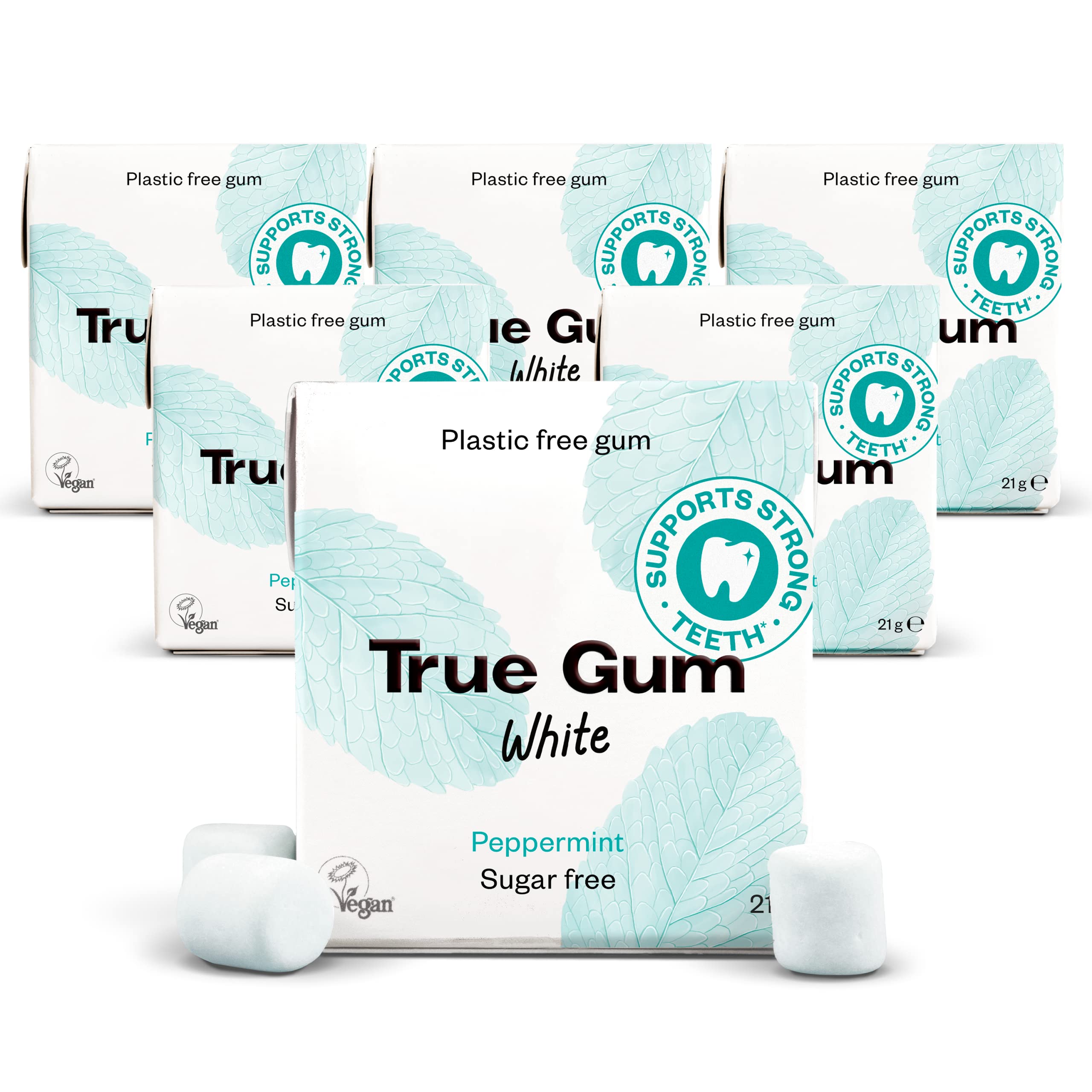 Buy True Gum White Chewing Gum w/ Peppermint Flavour (6-pack) - Plastic ...