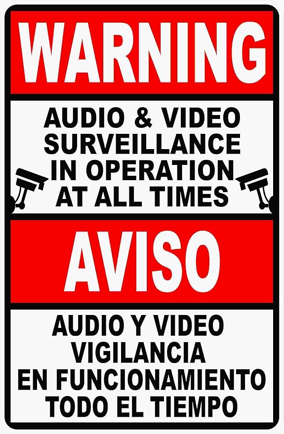 Amazon.com : Bilingual Audio & Video Surveillance in Use at All Times ...