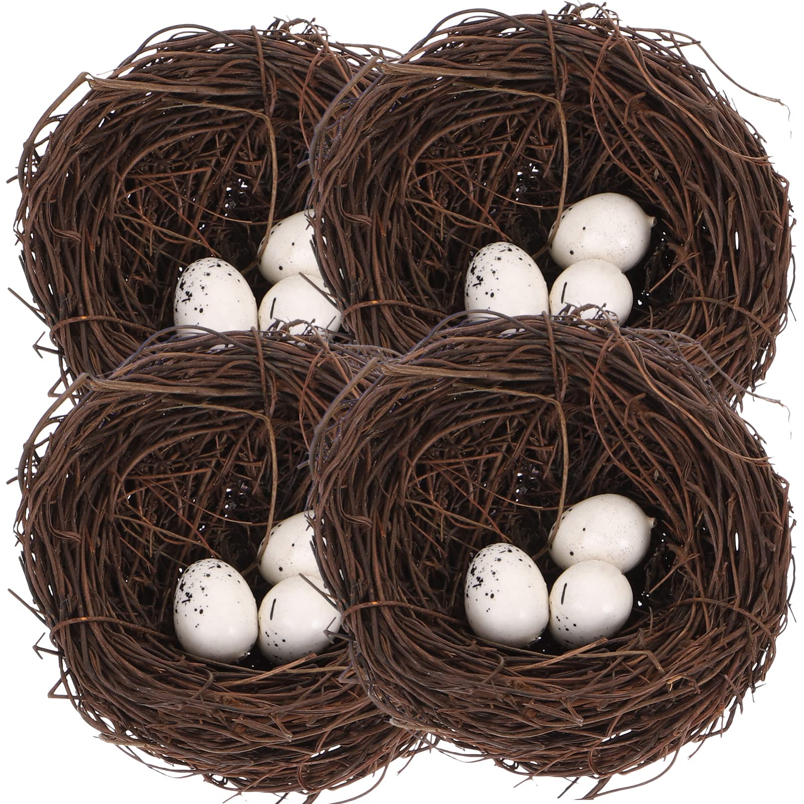 Amazon.com: PRETYZOOM 16pcs Artificial Bird Nest Rattan with Fake Bird ...