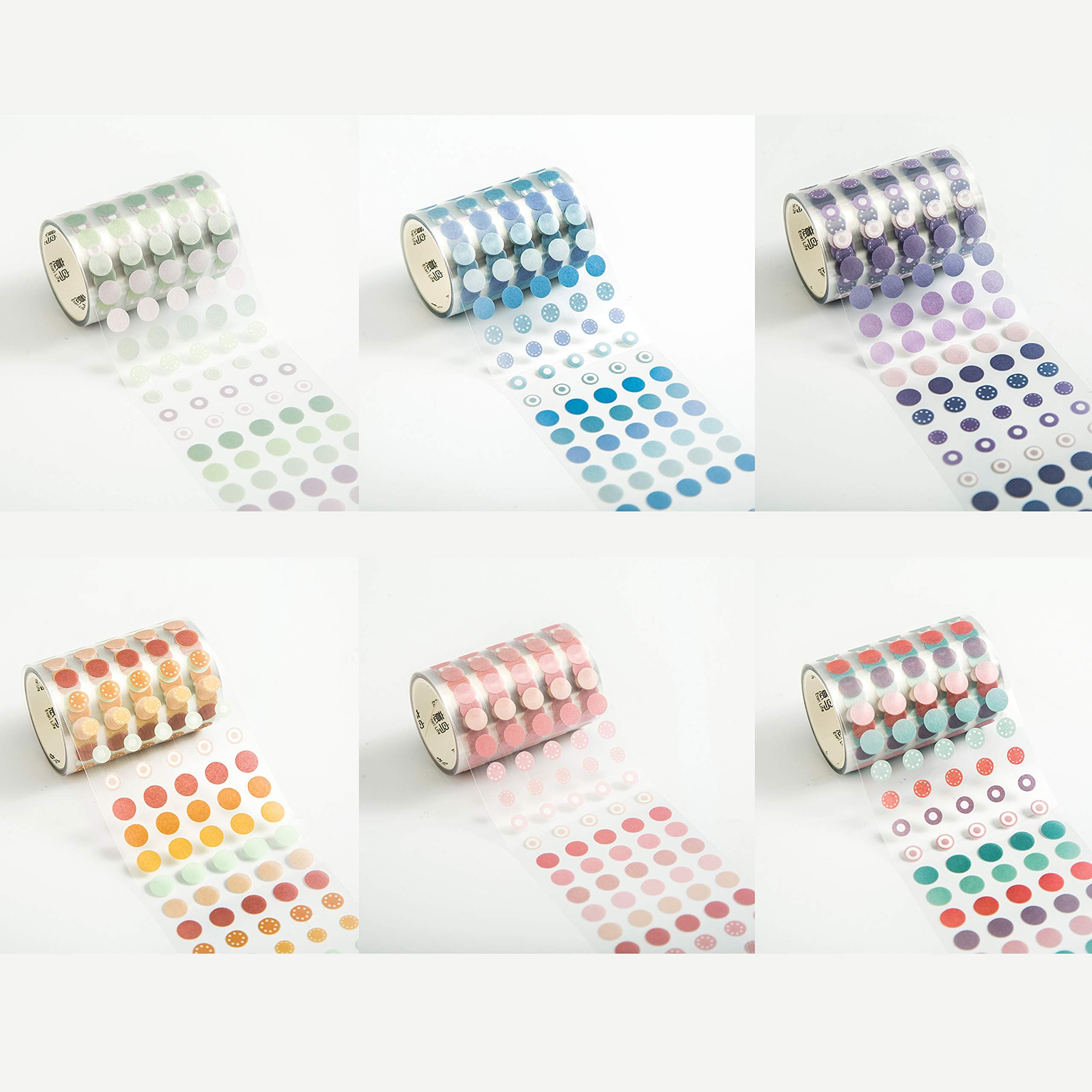 Amazon.com : 6 Rolls Circle Stickers - Colorful Circles Stickers Pack ...