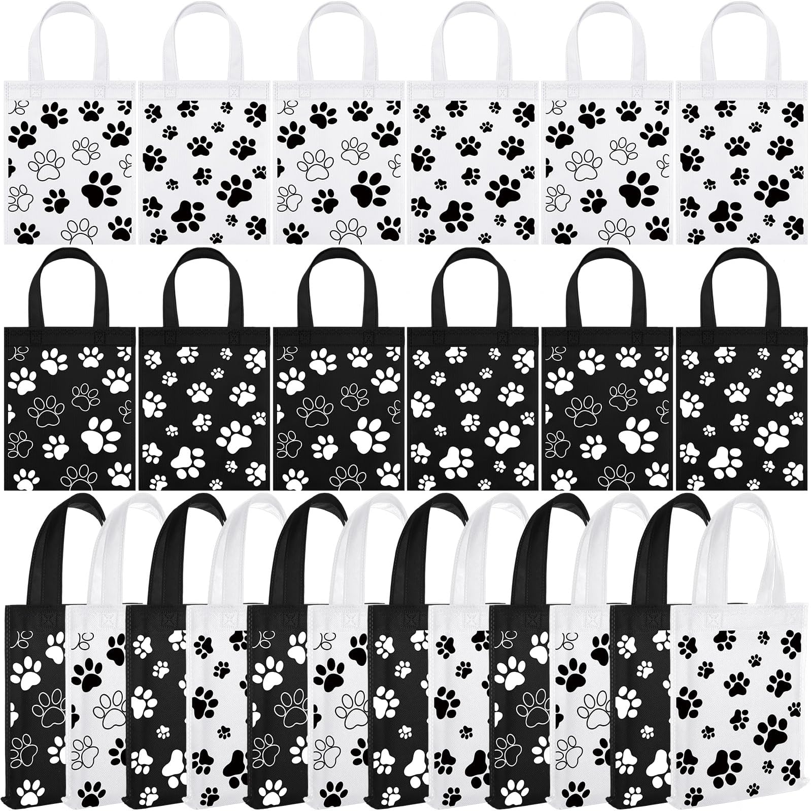 Amazon.com: 24 Pcs Paw Print Bags Paw Print Treat Bags with Handle Non ...