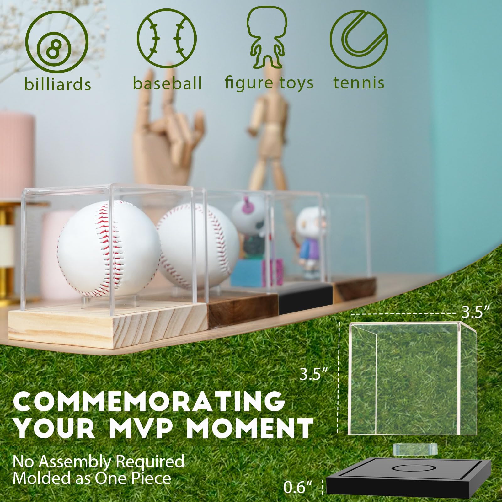 Snapklik.com : Baseball Display Case, Clear Cube Baseball Holder