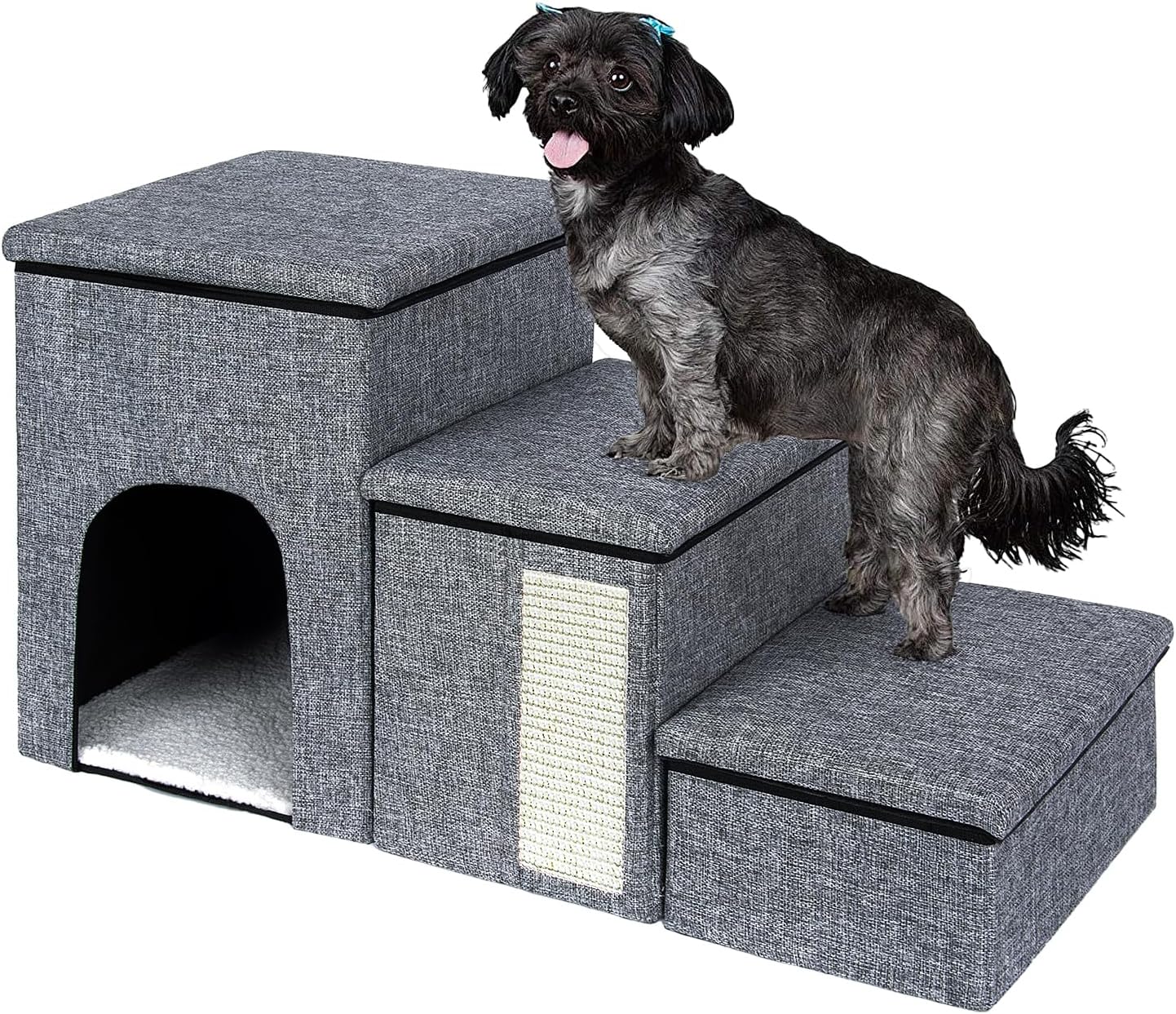 Amazon.com : KUMIHON Folding Pet Stairs with Storage Space | 3-Steps ...