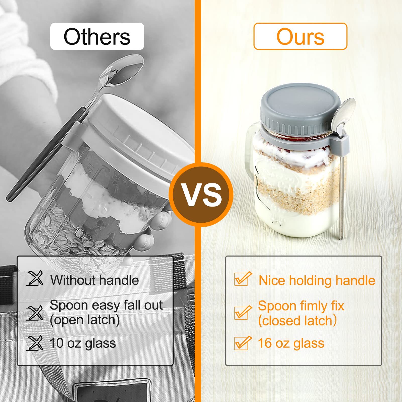 Snapklik.com : UNIWA Overnight Oats Containers