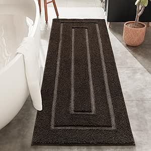Amazon.com: HOMORE Bathroom Runner Rug 24x60 Inch Brown Long Runner Rug ...
