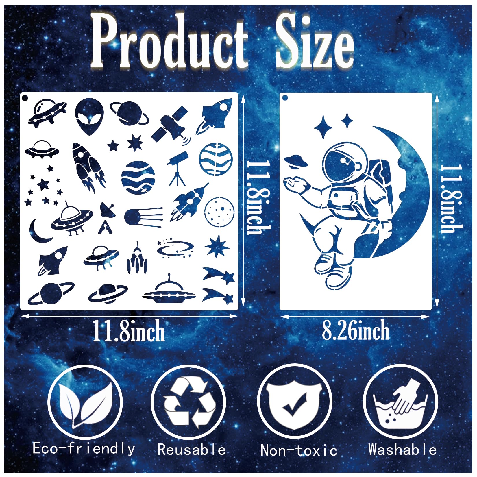 Snapklik.com : Space Stencil For Painting Reusable Rocket Stencils ...