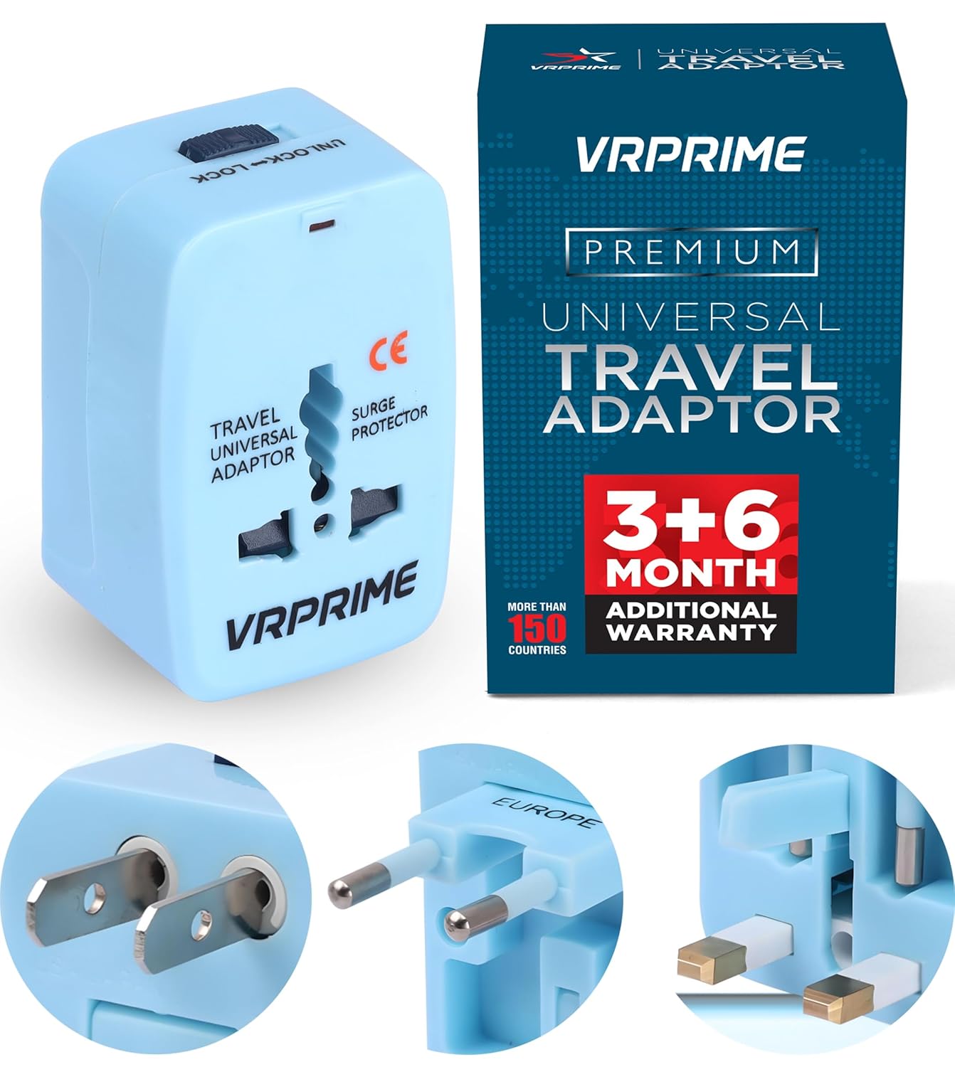 VRPRIME Universal Travel Adaptor | International Worldwide Travel ...