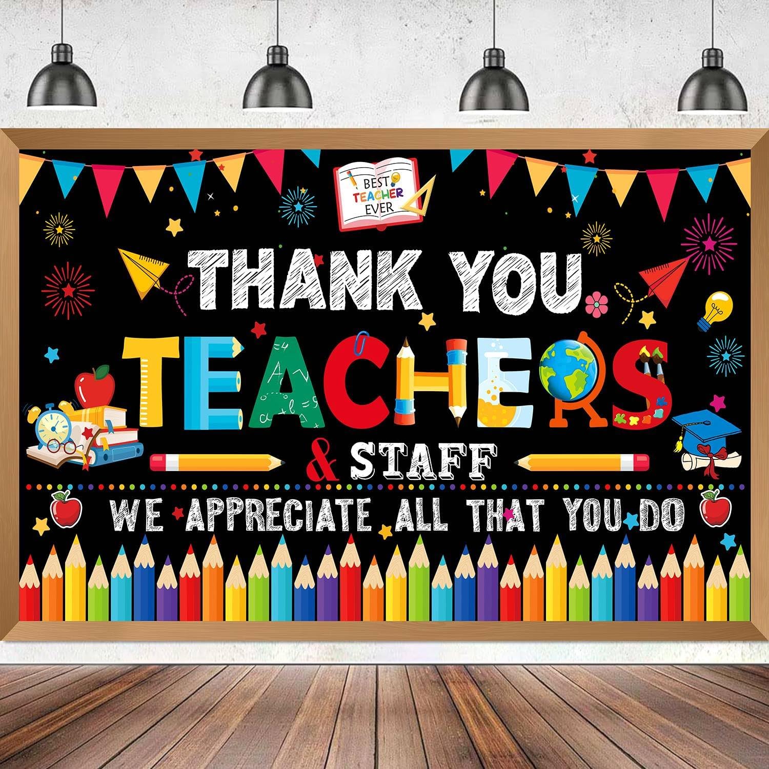Amazon.com: Joliaco Thanks You Teachers Backdrop Teachers Appreciation ...