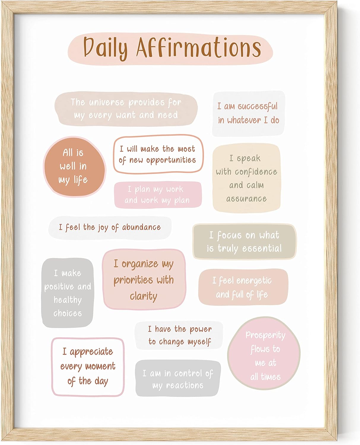 Amazon.com: HAUS AND HUES Positive Affirmations Wall Art ...
