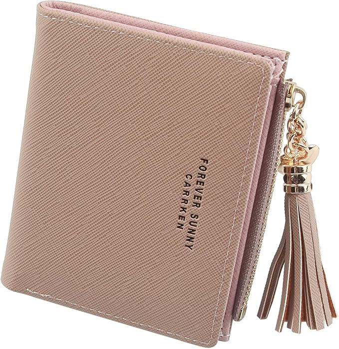 Amazon.com: Belsmi Women's Small Compact Slim Leather Mini Wallet RFID ...