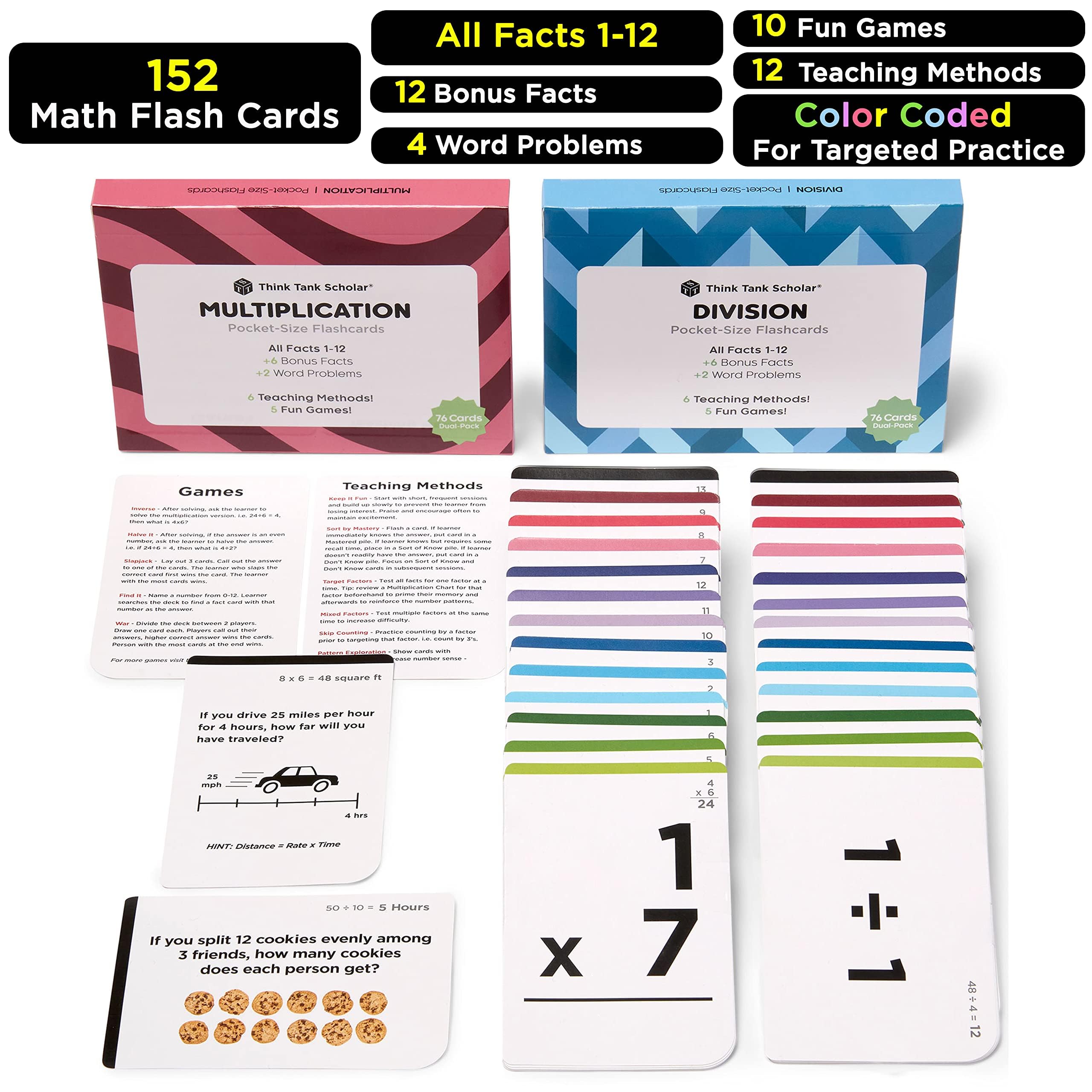 Snapklik.com : Award-Winning Math Flash Cards 152 Multiplication ...