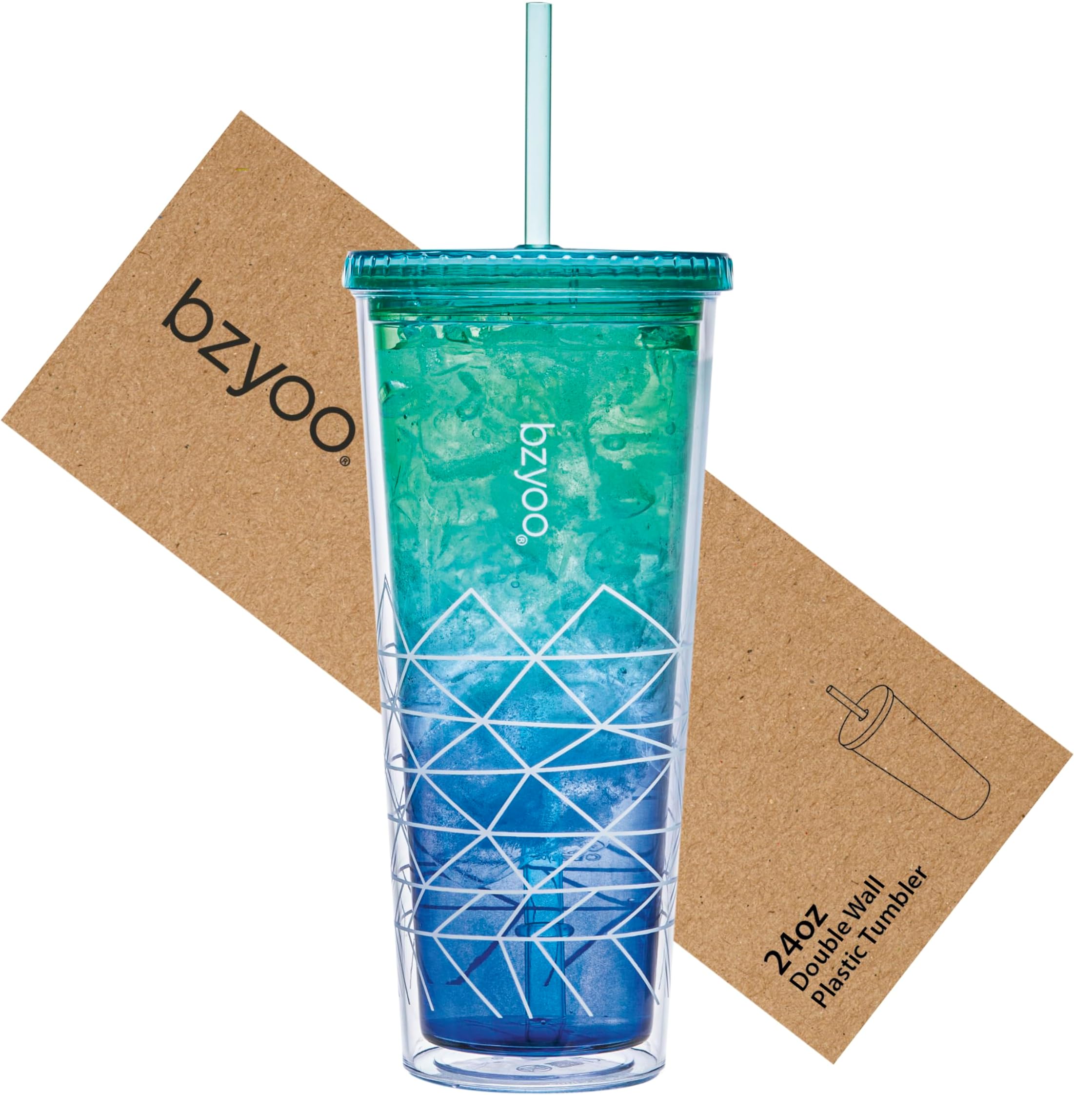 Amazon.com | bzyoo 35oz Transparent Straw SipN'Infuse Tumbler Color ...