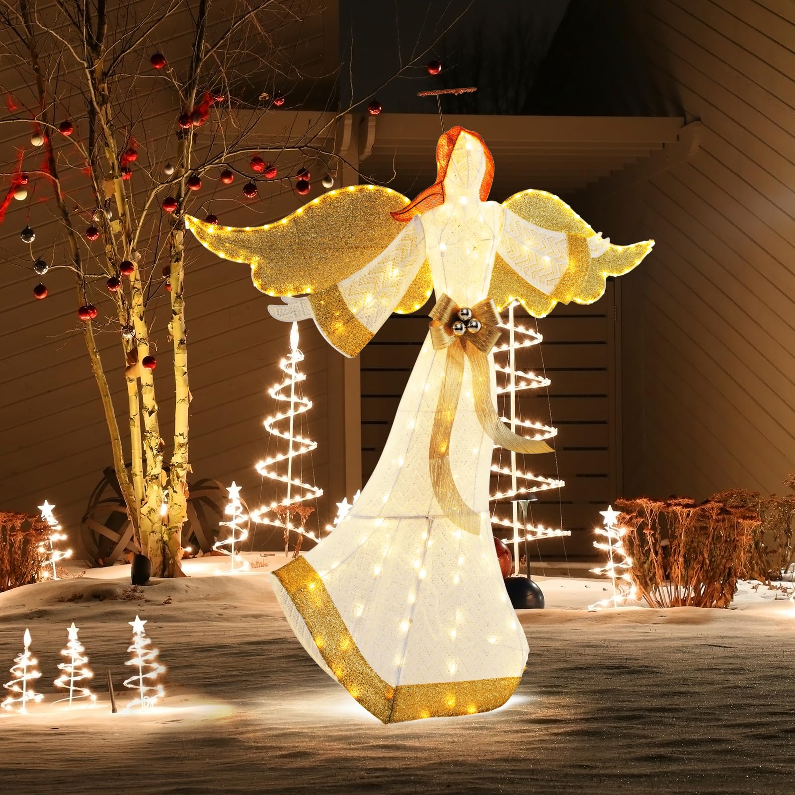 Snapklik.com : Tangkula 5.2 FT Outdoor Christmas Lighted Angel, Xmas ...