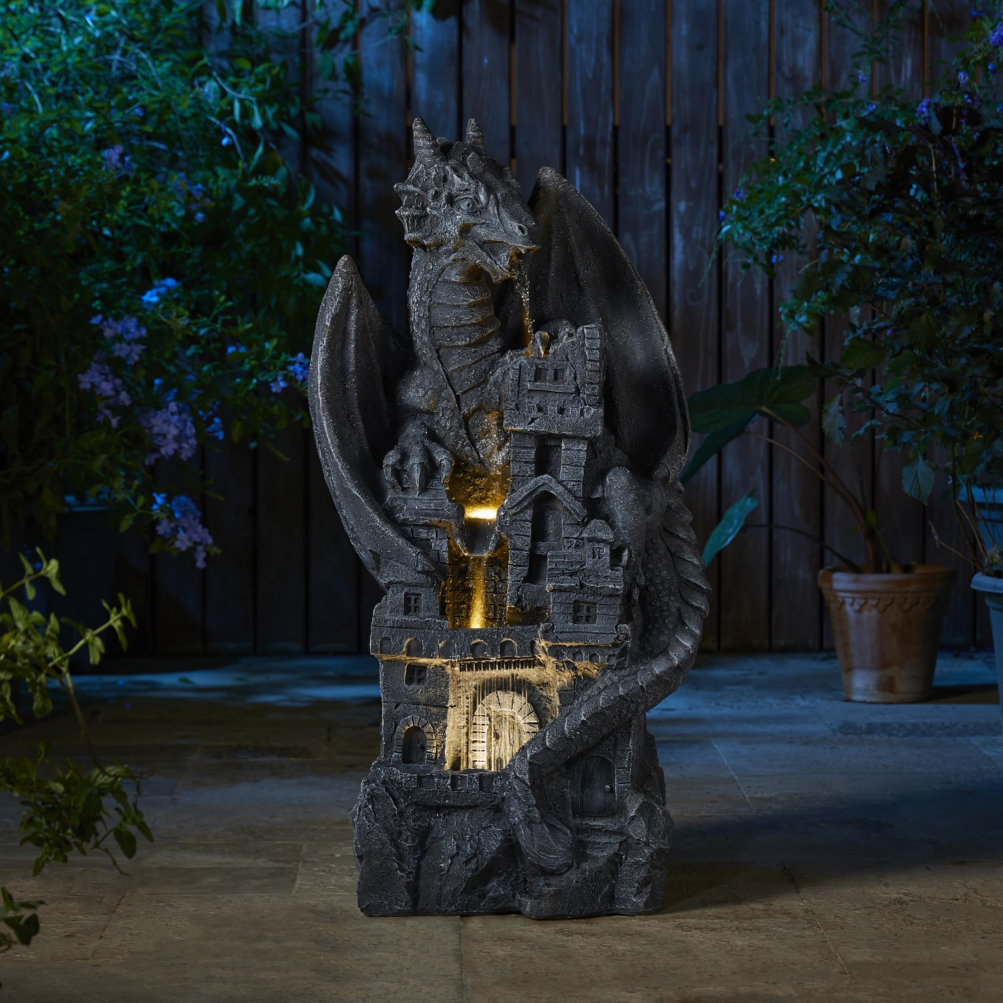 Snapklik.com : Glitzhome 4-Tiered Cascading Outdoor Water Fountain For ...