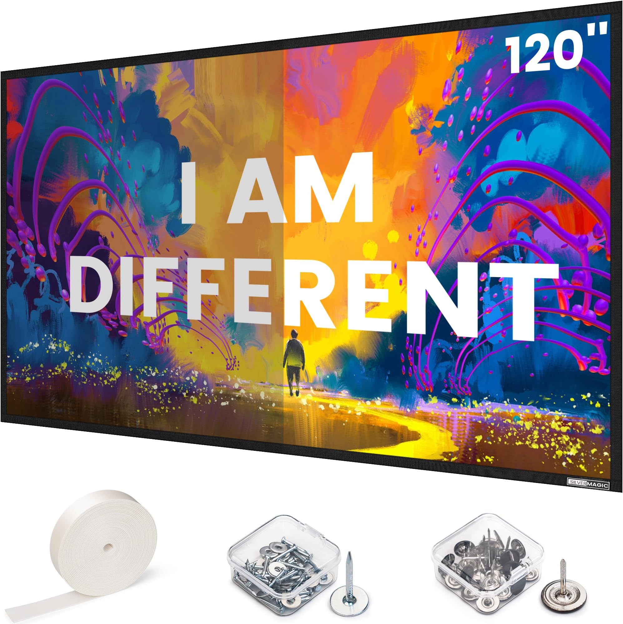 Amazon.com: High gain 120 Inch Projector Screen - Wall Mounted - 2.6X ...