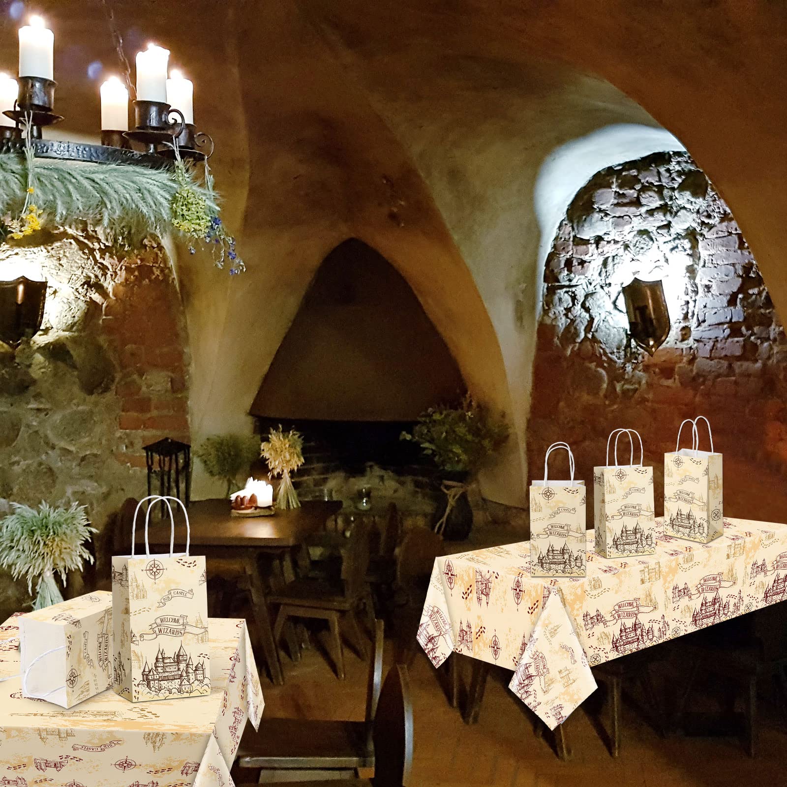 24 PCS Magical Wizard Gift Paper Bags Wizard Pumpkin Party Favor Bags ...