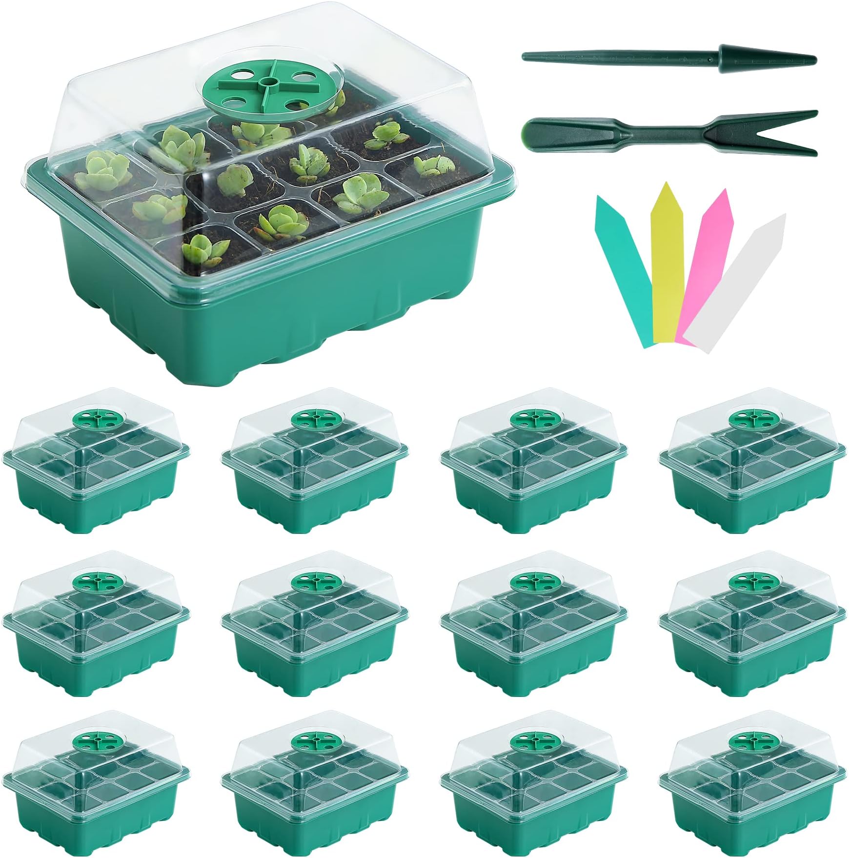Amazon.com : XINYA BAO 12Packs Seed Starter Tray Seed Starter Kit, with ...