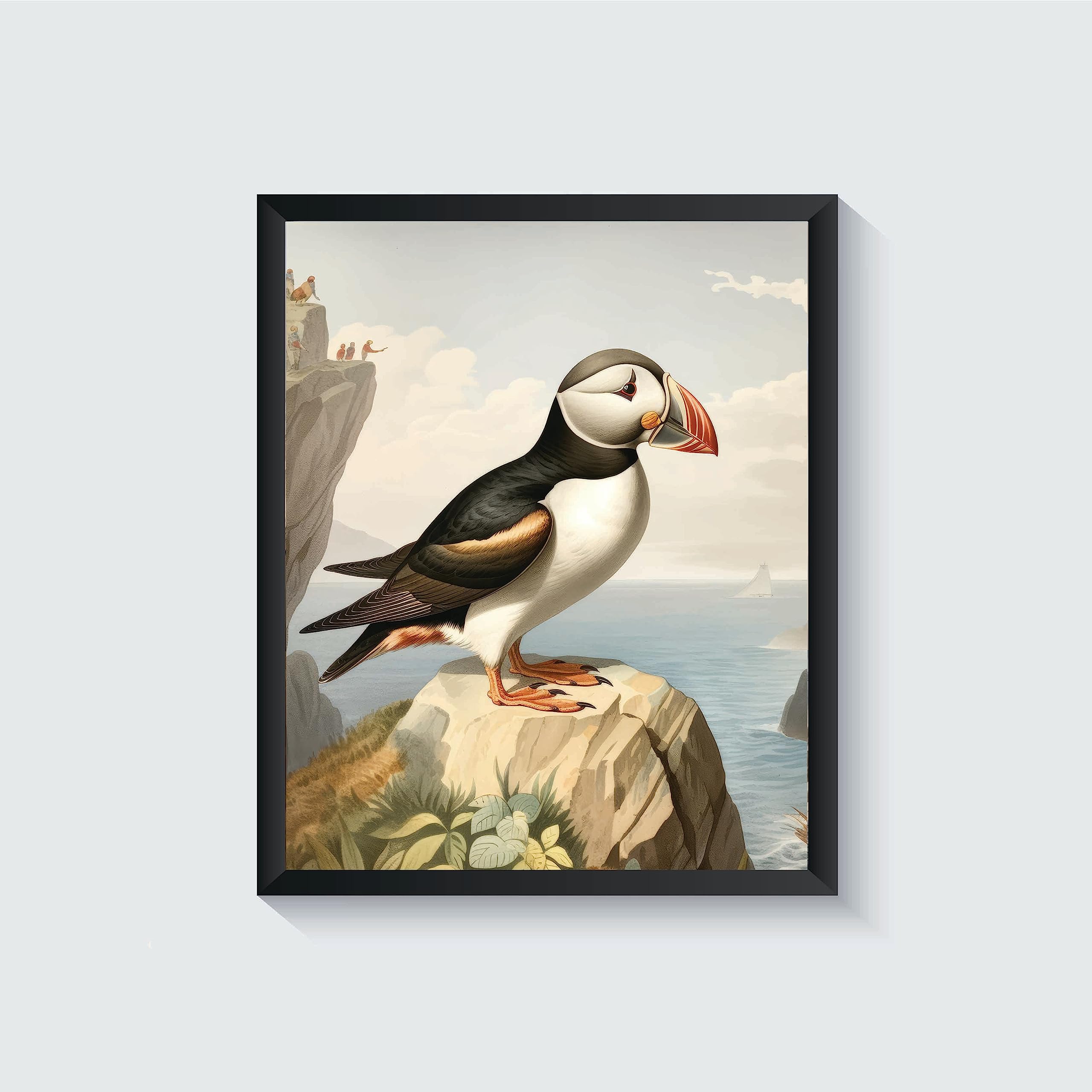 Amazon.com: Puffin Poster Art Print Retro Vintage Bird Wall Art Poster ...