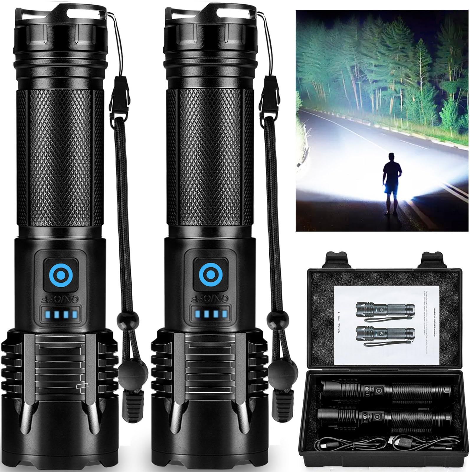 Rechargeable Led Flashlights High Lumens, 990000 LM Super Bright ...