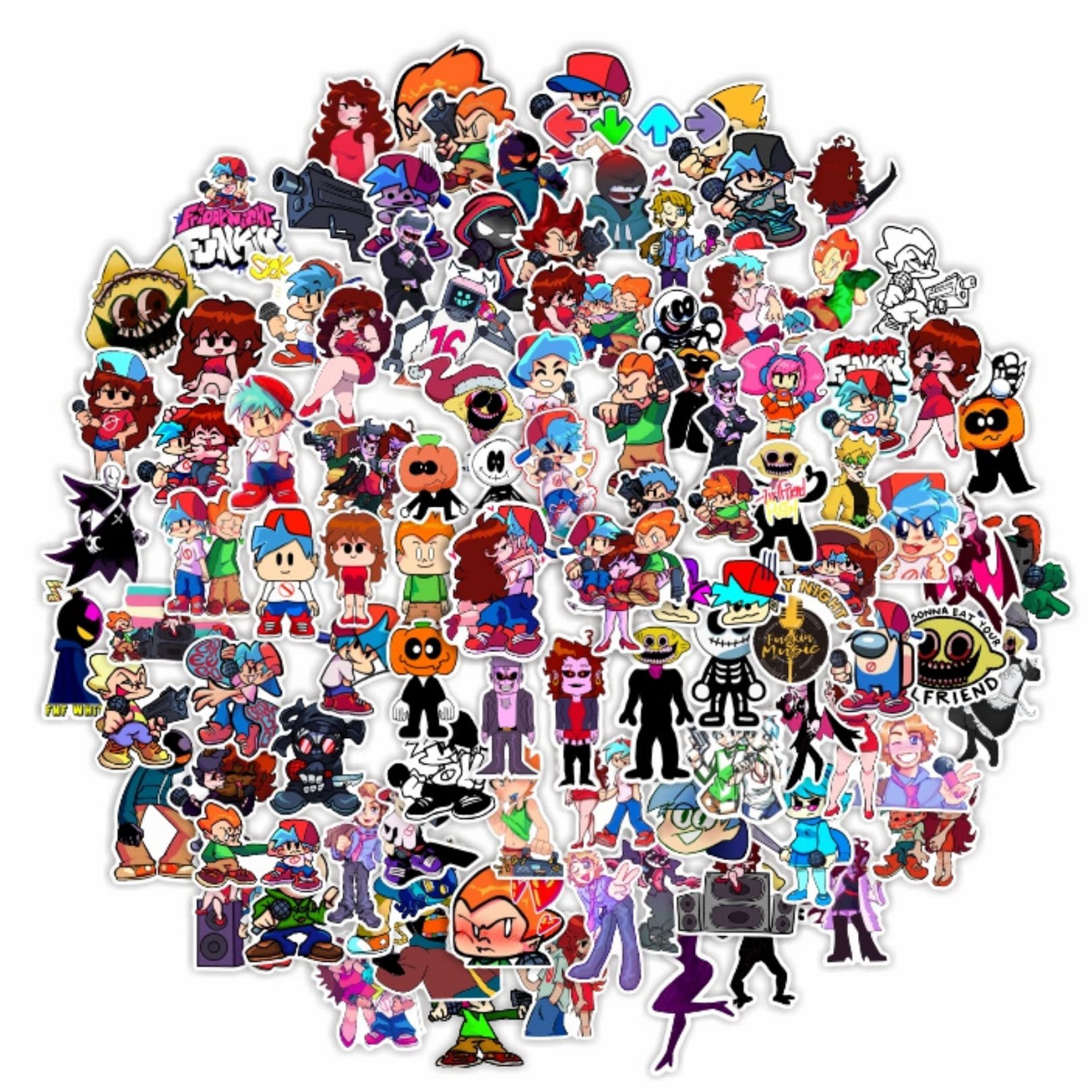Buy HNTR FNF Stickers - 100 Night Funkin Stickers for Fans Online at ...