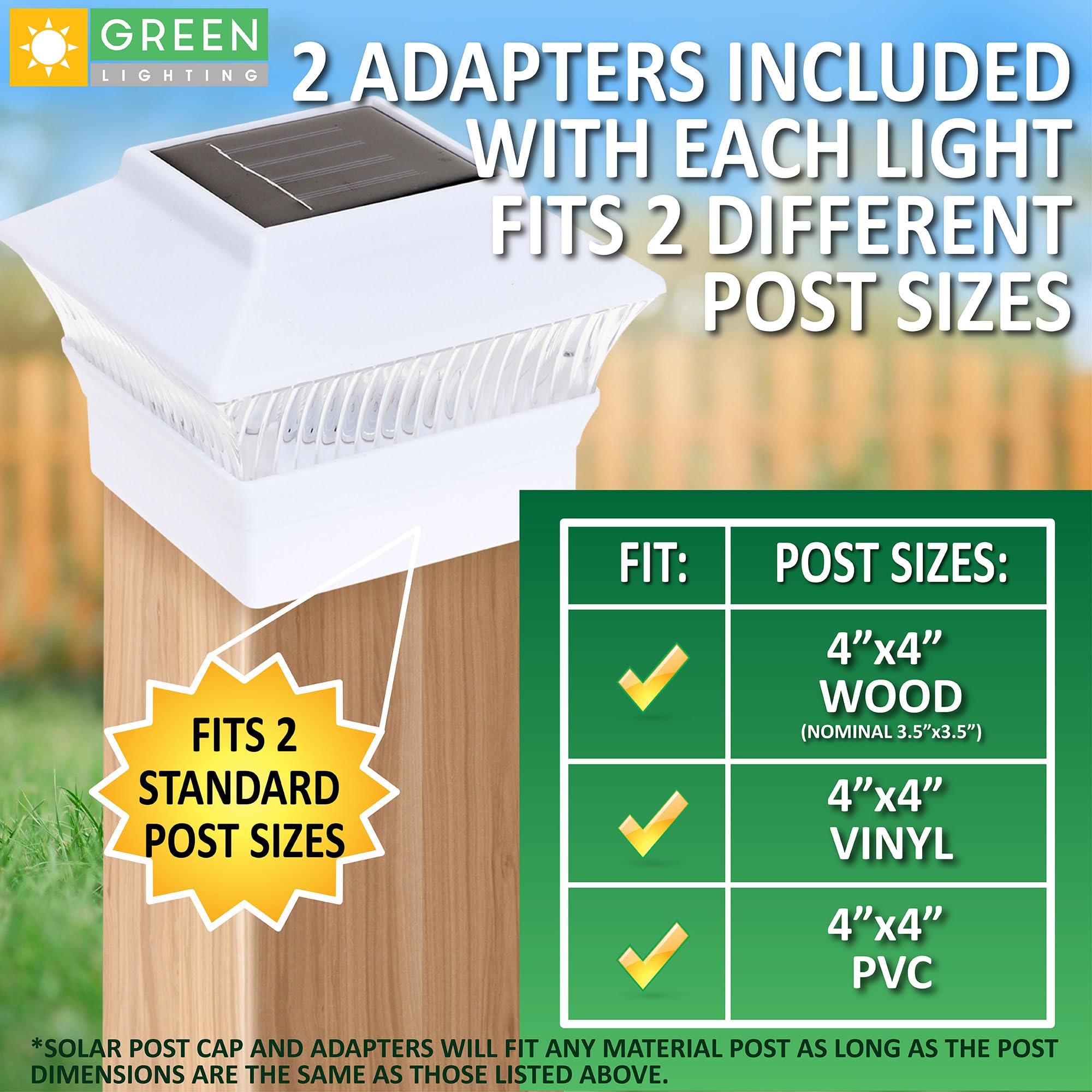 Snapklik.com : GreenLighting 4 Pack Standard #1 Fence Post Cap Solar ...