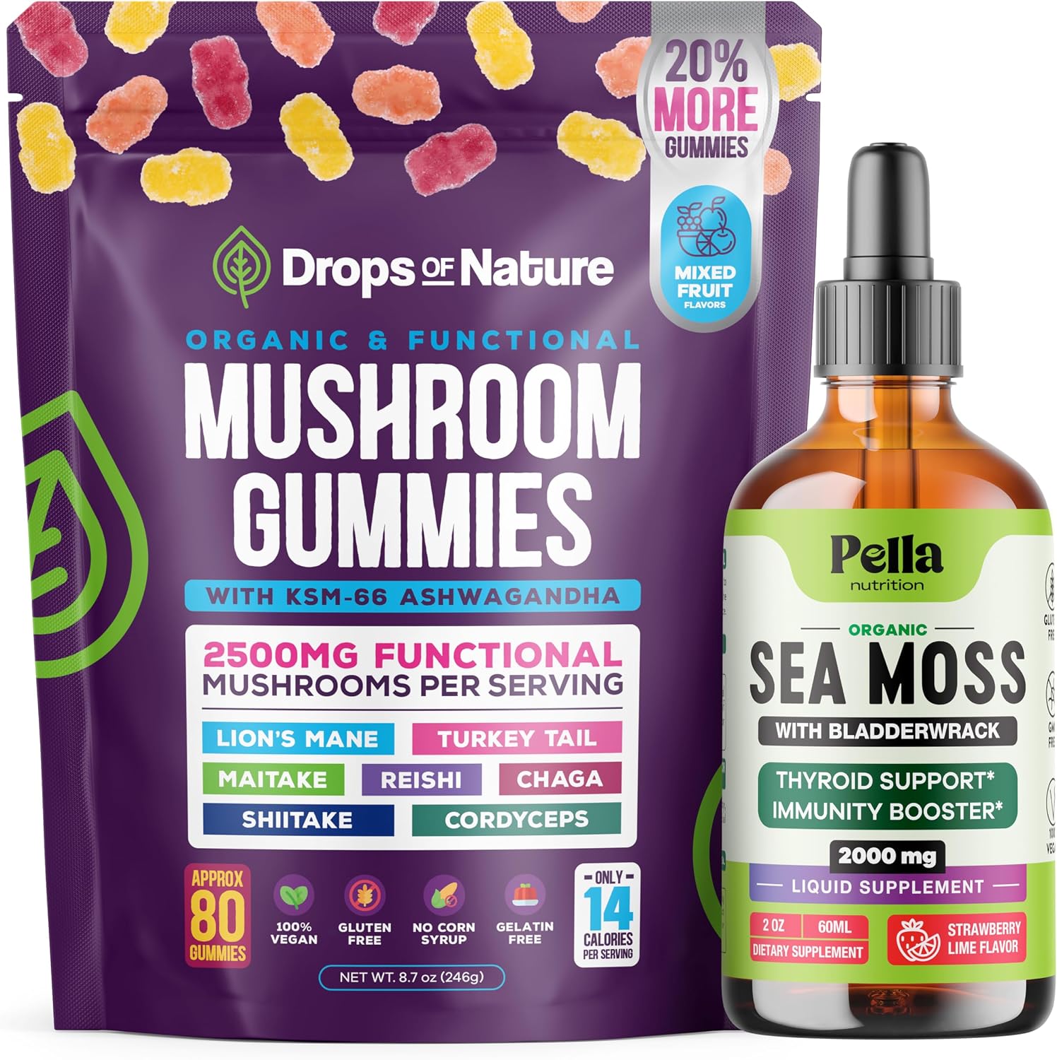 Amazon.com: PELLA NUTRITION Sea Moss Liquid Drops | Lions Mane Mushroom ...
