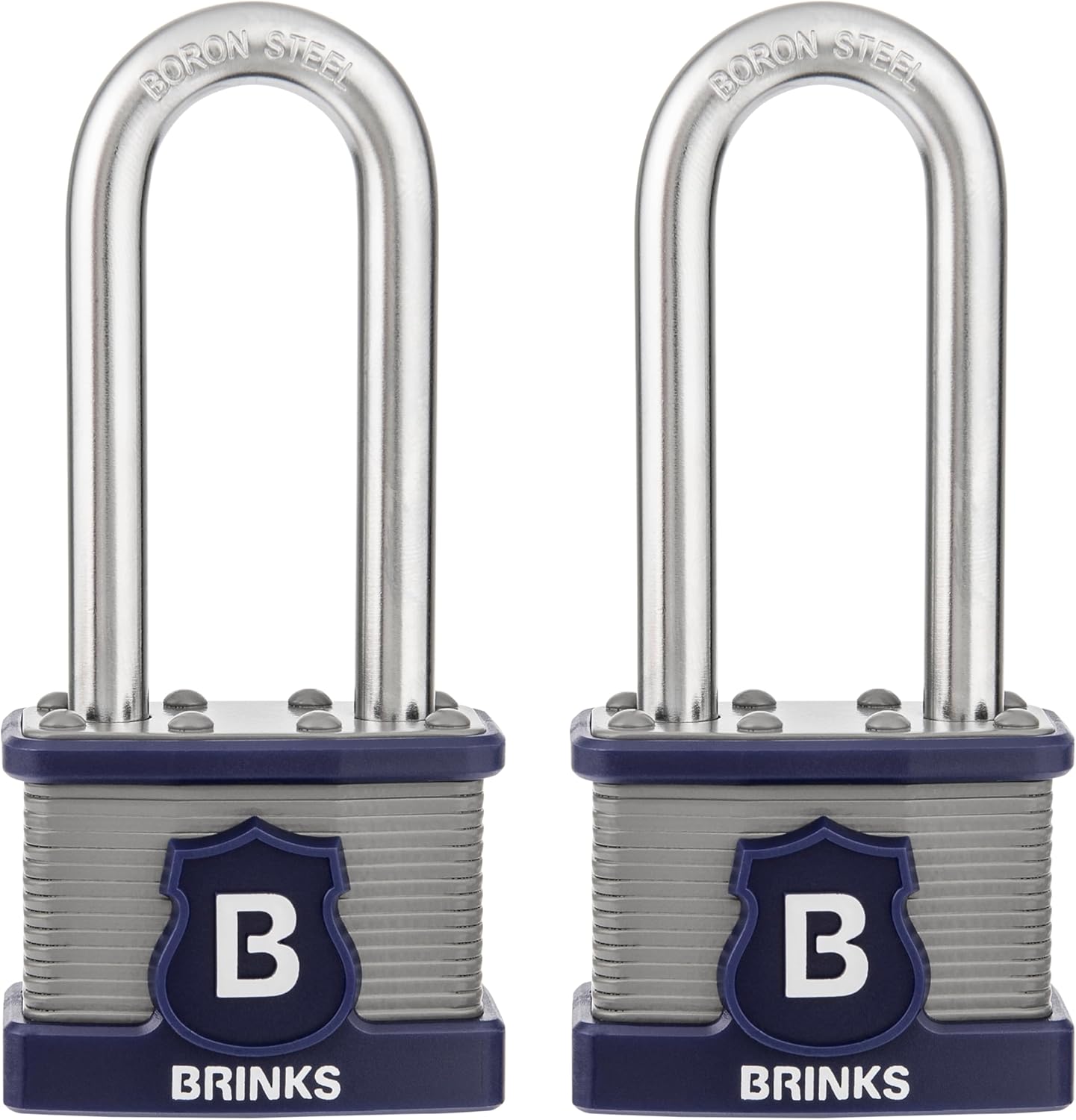 Brinks 1-3/4in (44mm) Laminated Steel Padlock with a Boron Shackle, 2 ...