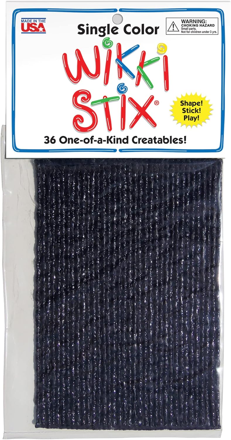 Wikki Stix WIKKI-822 6-Inch Molding and Sculpting Stick, Black, 36-Pack ...