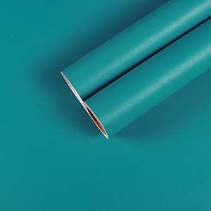 Amazon | CHIHUT リメイクシート 無地 45cmx6m 柄なし カッティングシート ピーコックブルー 壁紙シール インテリア 補修 リフォーム DIY 自己接着 のり付き ...