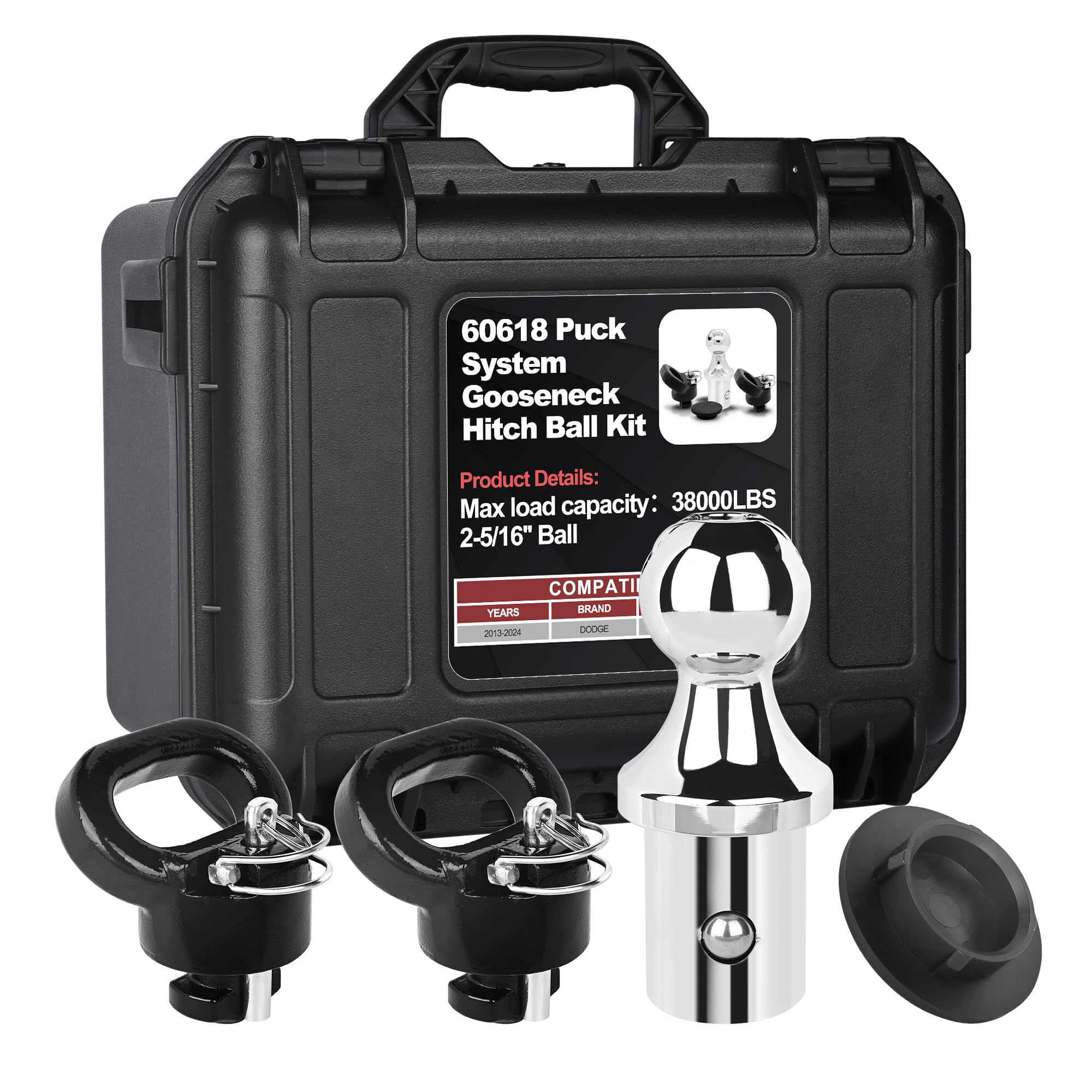 Amazon.com: 60618-Puck System Gooseneck Hitch Ball Kit with Box, 2-5/16 ...
