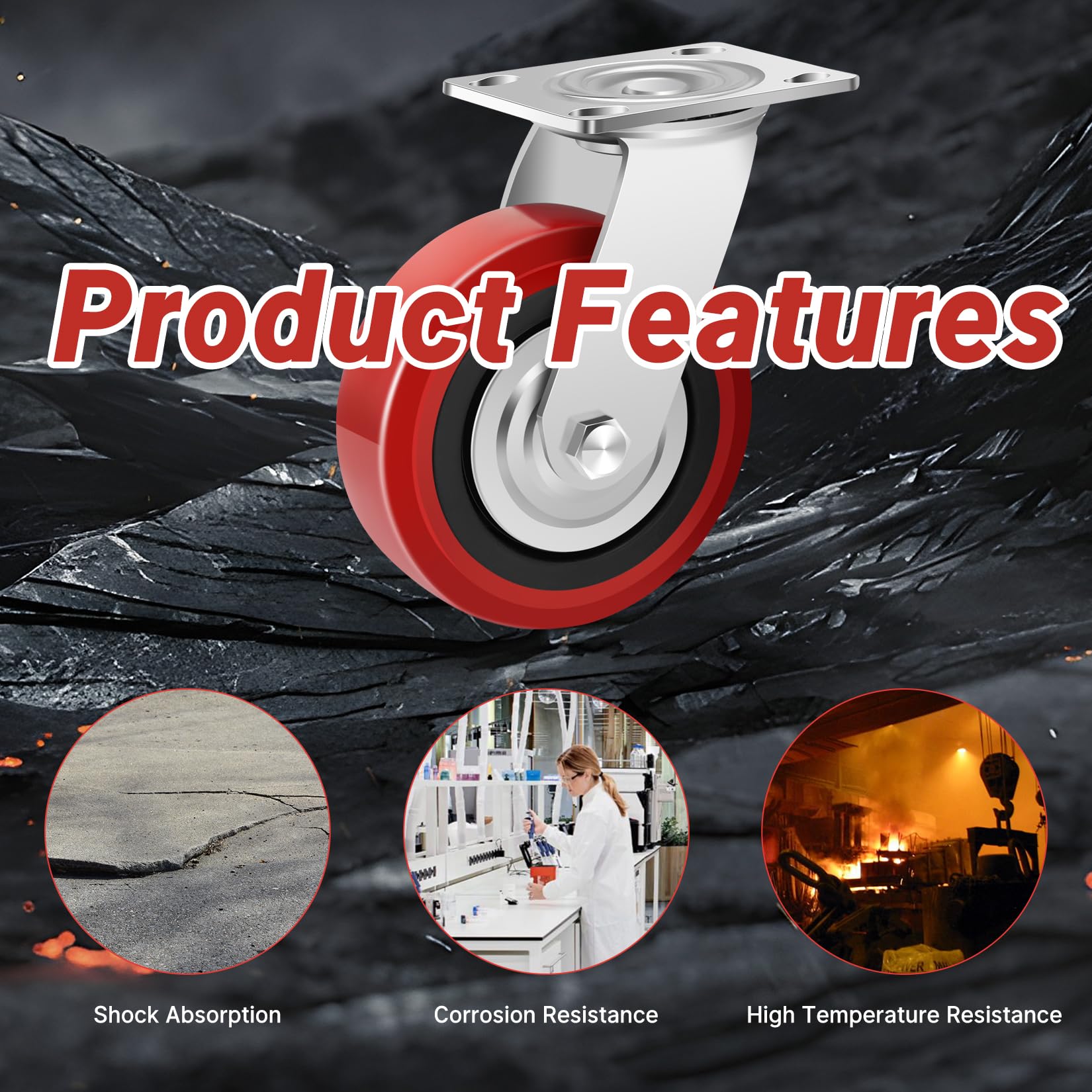 Snapklik.com : Nefish 6 Inch Industrial Grade Casters Wheels, Heavy ...