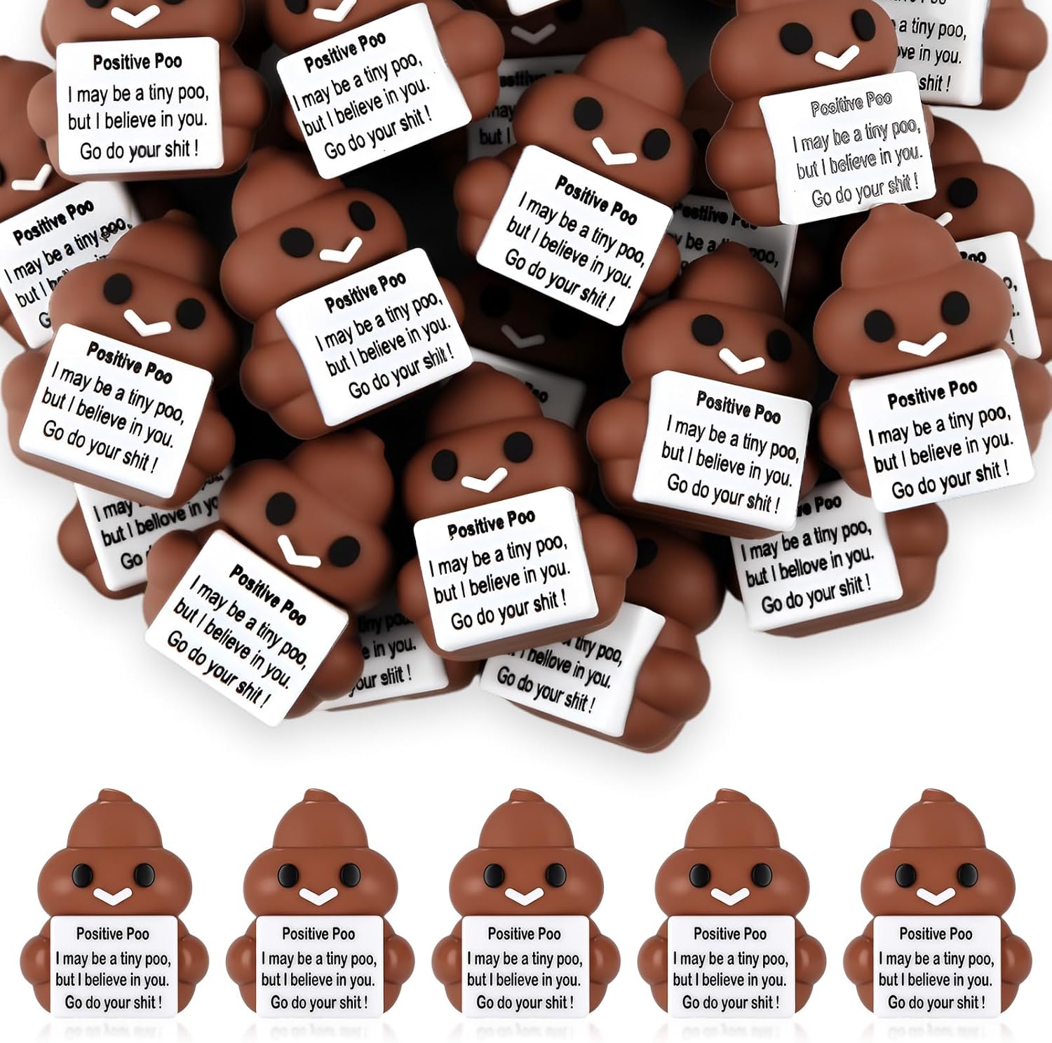 Amazon.com: Gejoy 25 Pcs Mini Rubber Poo Toys Gifts Mini Motivational ...