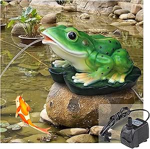 Amazon.com: Garden fountain spitter, Whimsical Frog Pond Spitter with ...