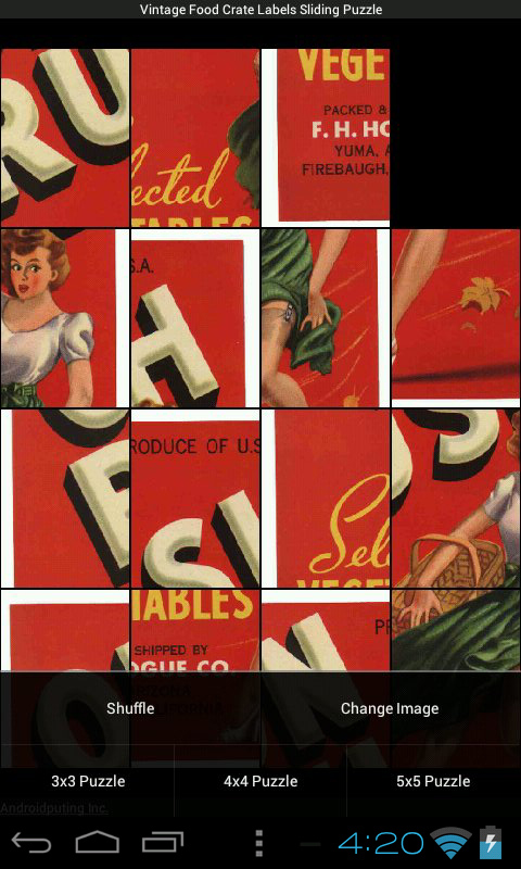 Vintage Fruit And Vegetable Food Crate Labels Sliding Puzzle - App on ...