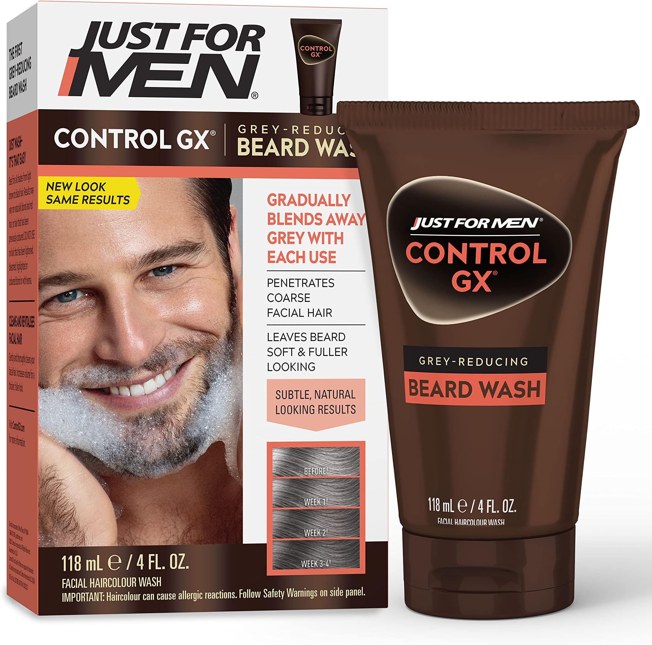 Amazon.com : Just For Men Control GX Grey Reducing Beard Wash Shampoo ...