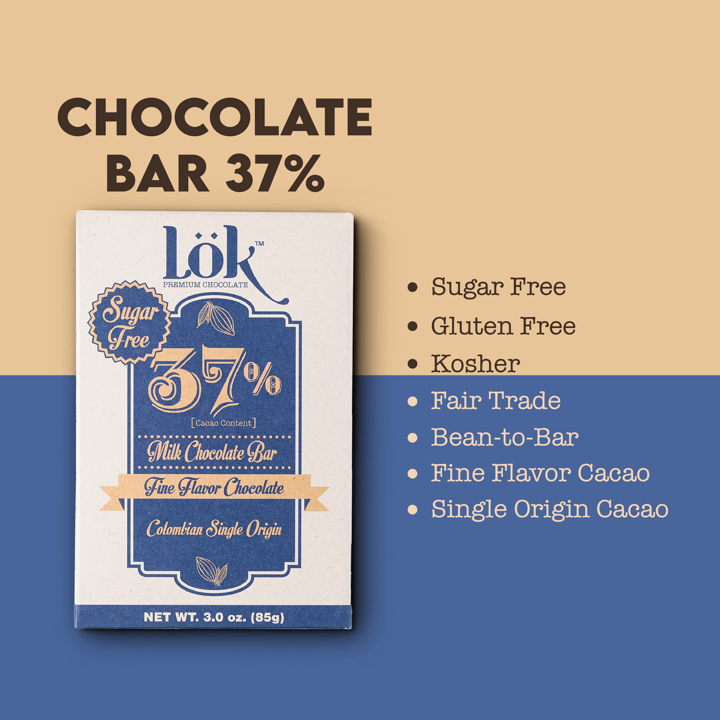 Snapklik.com : Lok Milk Chocolate Bar 37% Cacao Fair Trade