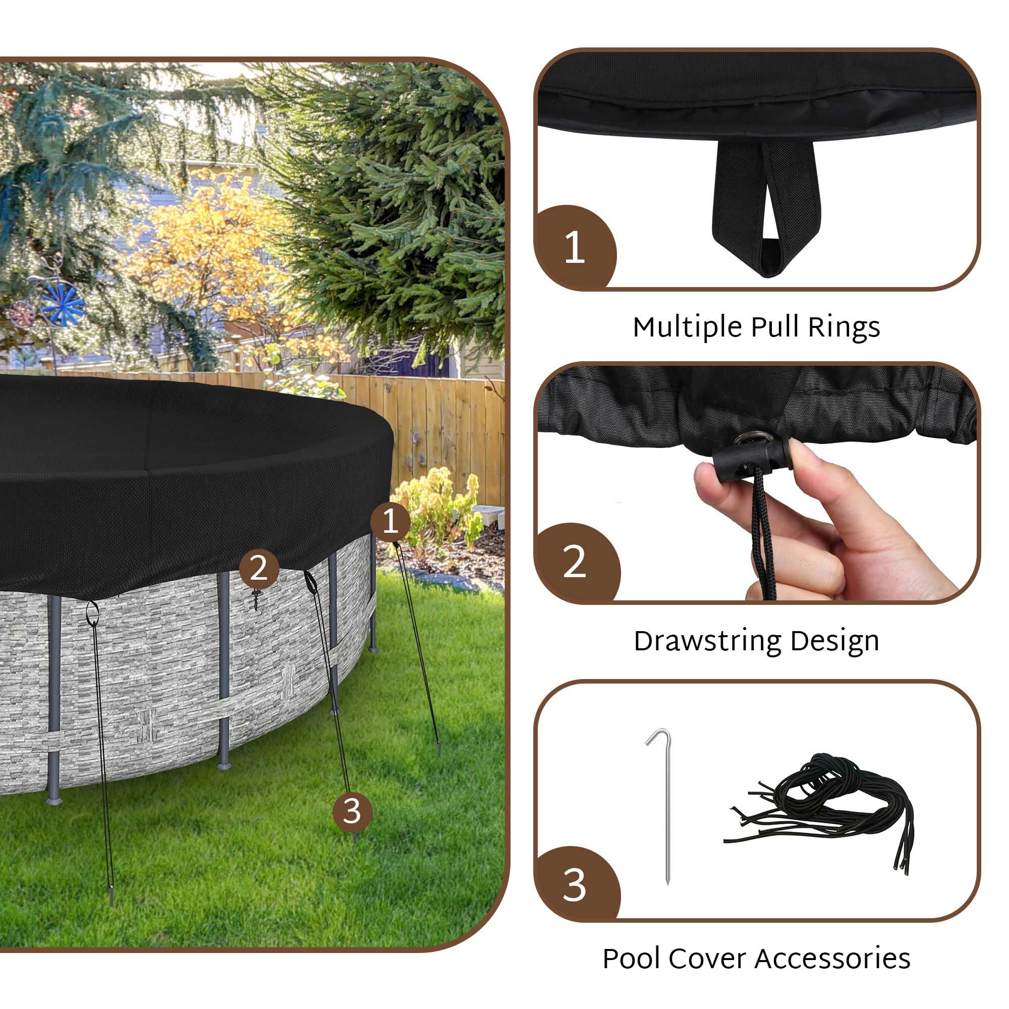 Snapklik.com : Outdoor Above Ground Pool Cover 8 Feet Round Fade ...