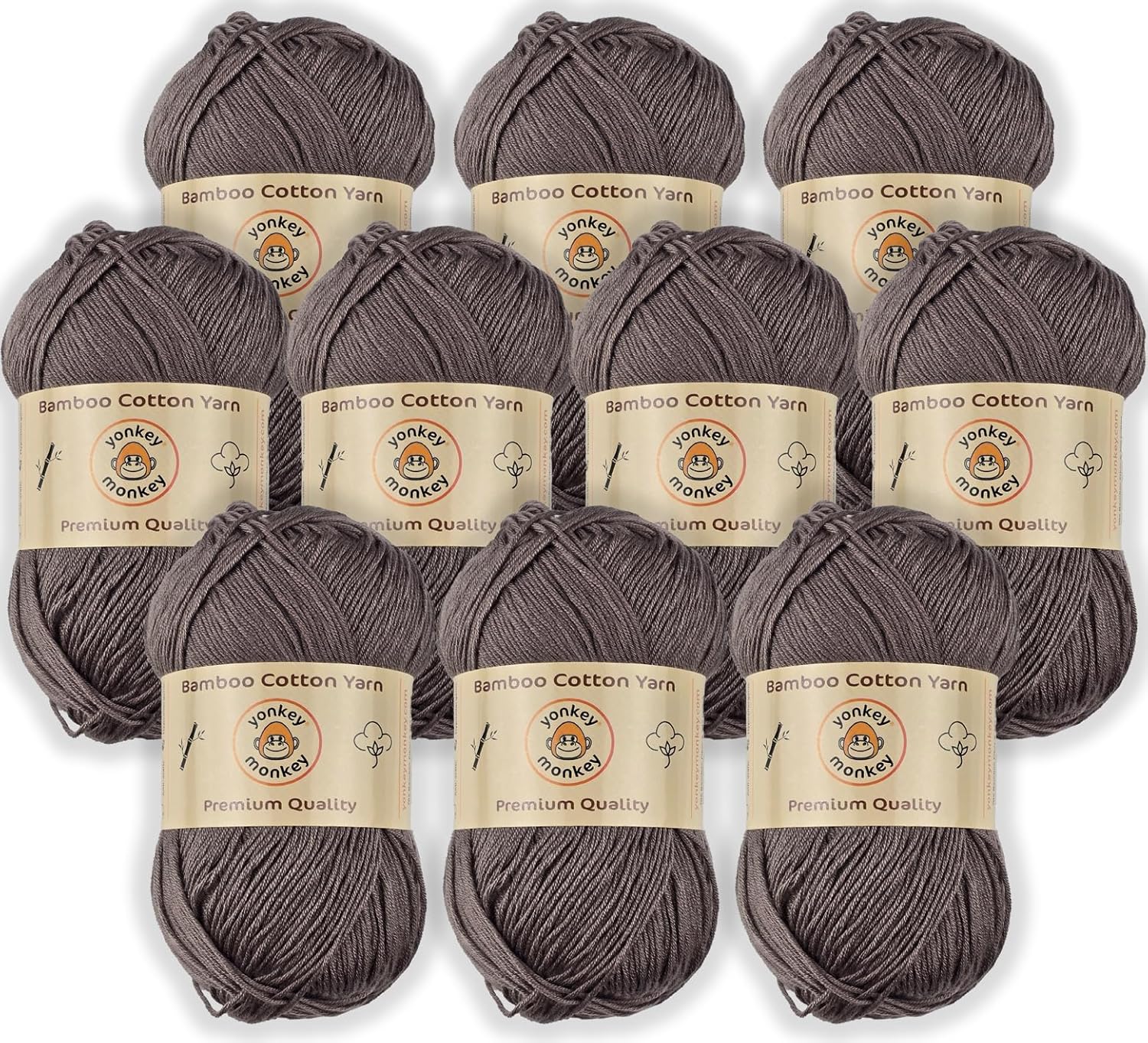 10-Pack of Yonkey Monkey Fingering Weight Yarn - 70% Rayon derived from ...