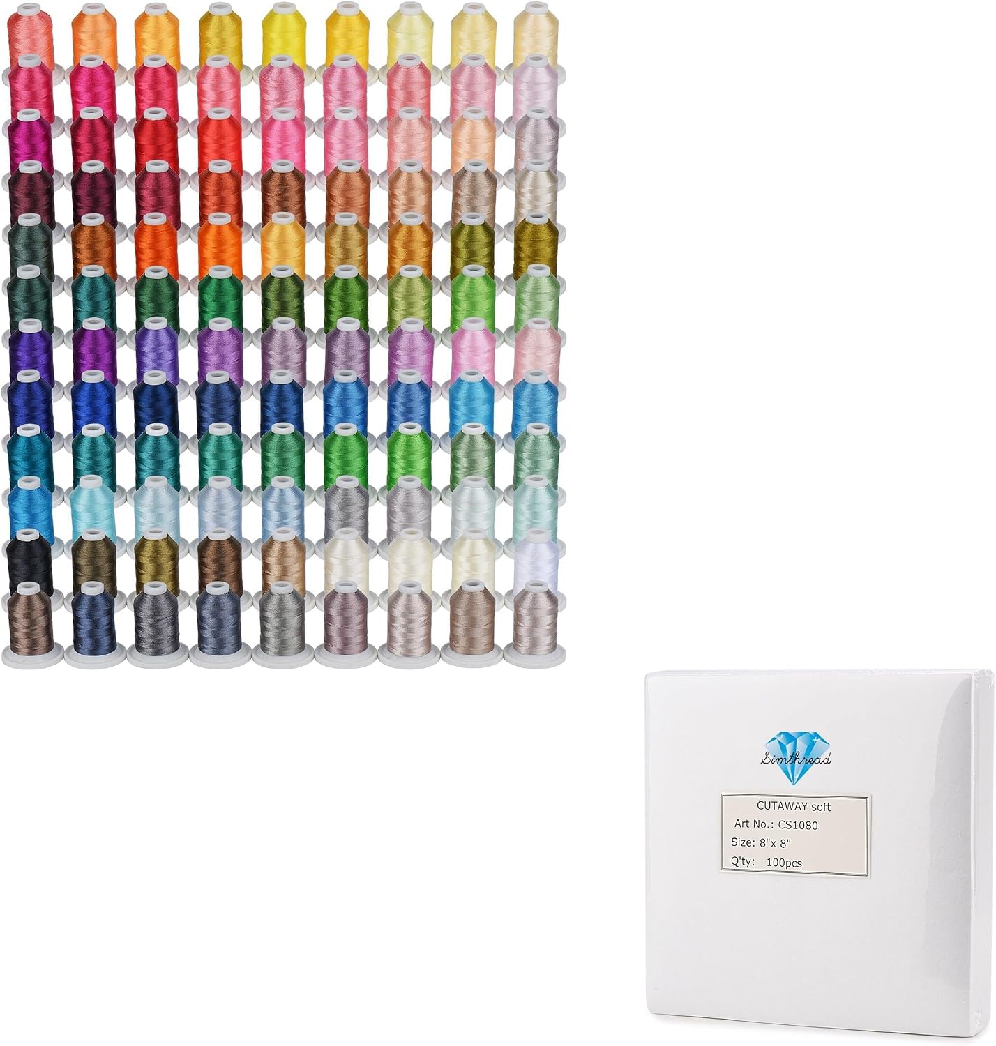 Amazon.com: Simthread Embroidery Thread 108 Colors 800 Yards | Soft ...