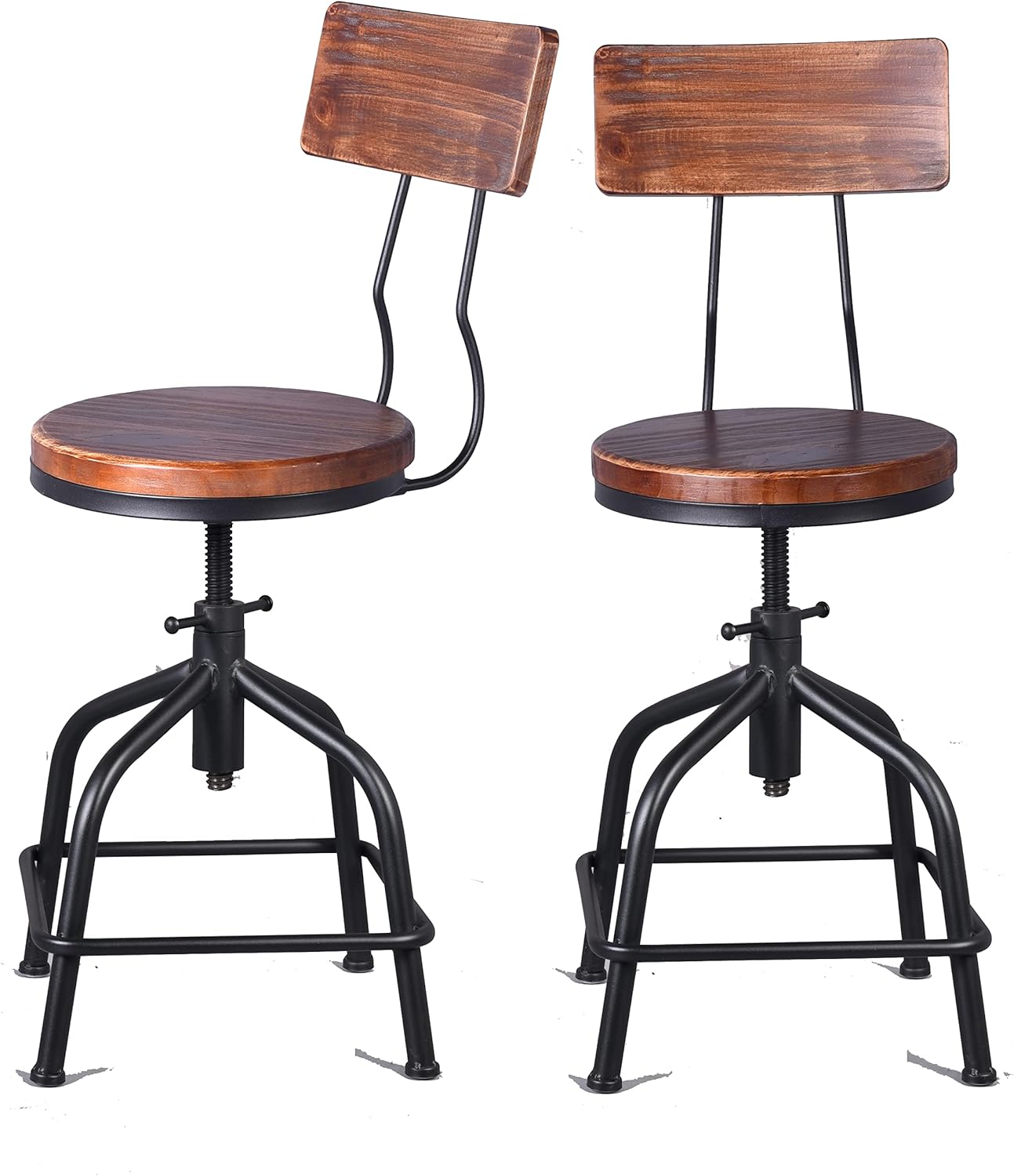 Amazon.com: Topower Farmhouse Kitchen Stool, Industrial Counter Stool ...