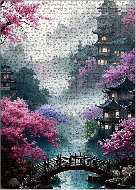Amazon.com: Pretty Plum Blossom Landscape Puzzles for Adults 1000 ...