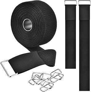 Amazon.com: 2 Inch x 16 Feet Hook and Loop Straps with 10 Metal Buckles ...