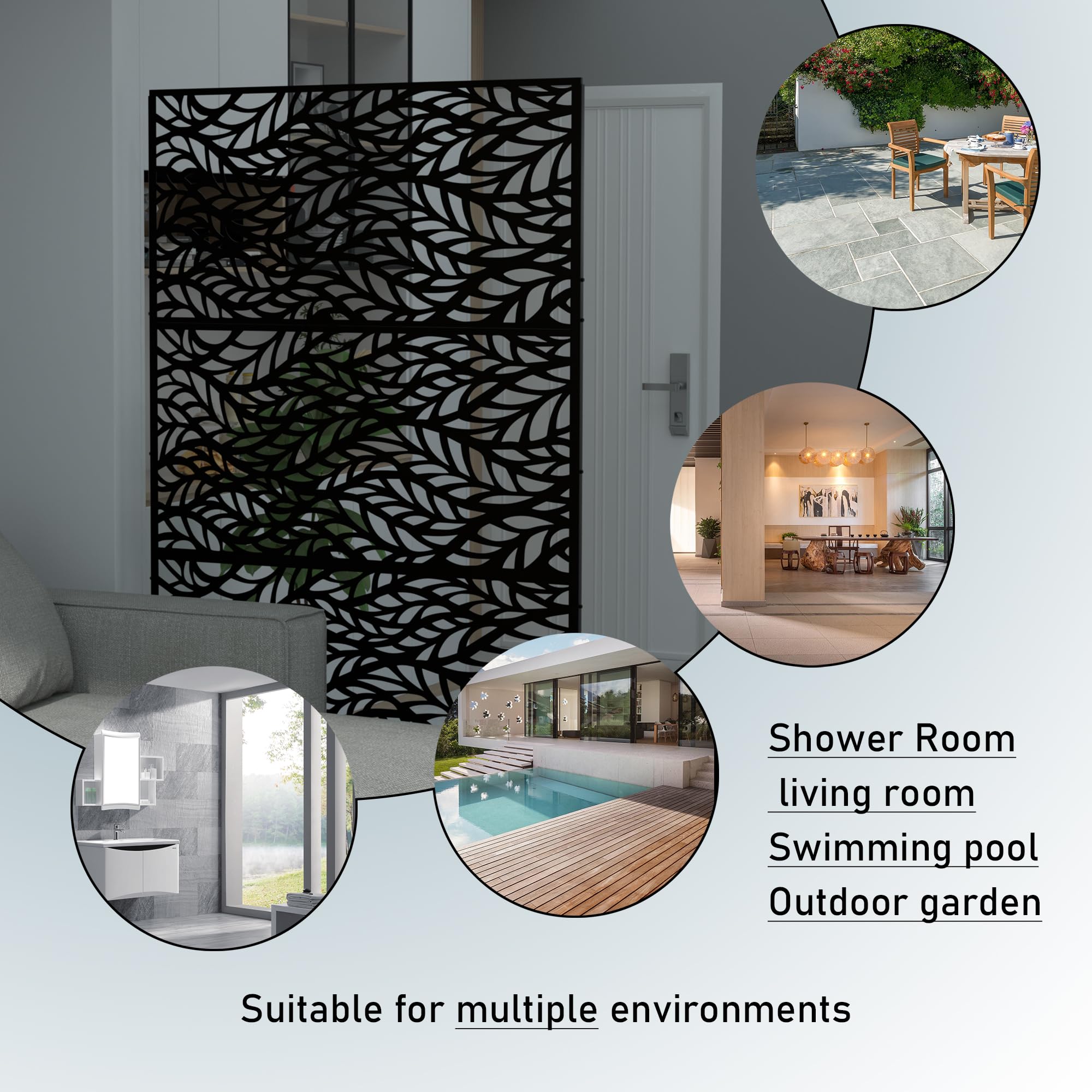 Snapklik.com : Dolonm 6.3 FT Decorative Fences, Metal Privacy Screen ...