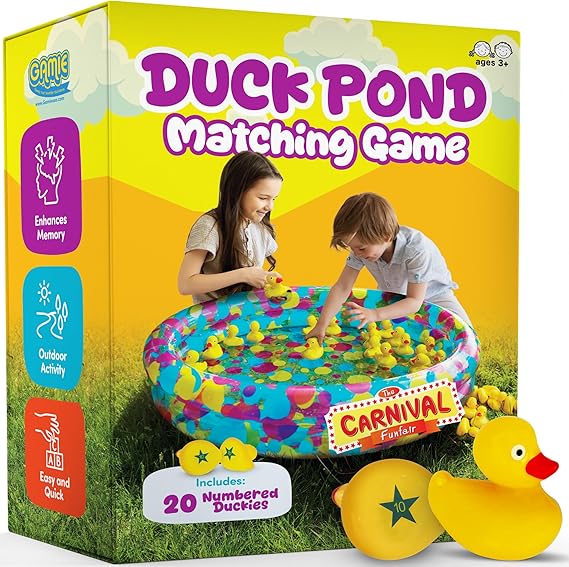Amazon.com: Gamie Duck Pond Matching Carnival Game for Kids, 36" x 6 ...