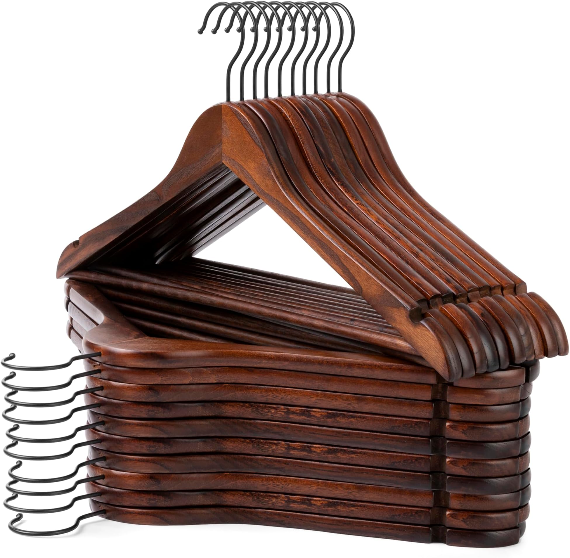 Amazon.com: Wooden Hangers 30 Pack - Suit Hangers with 360-Degree ...