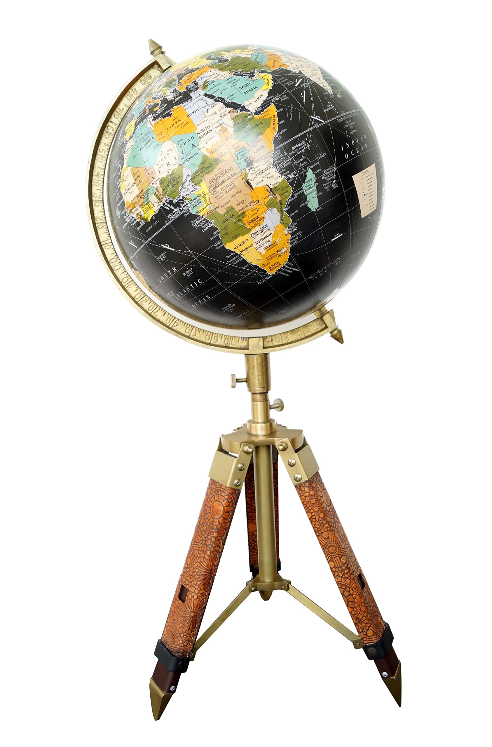 Buy Vintage World Globe Antique Decorative Desktop Globe- Rotating ...