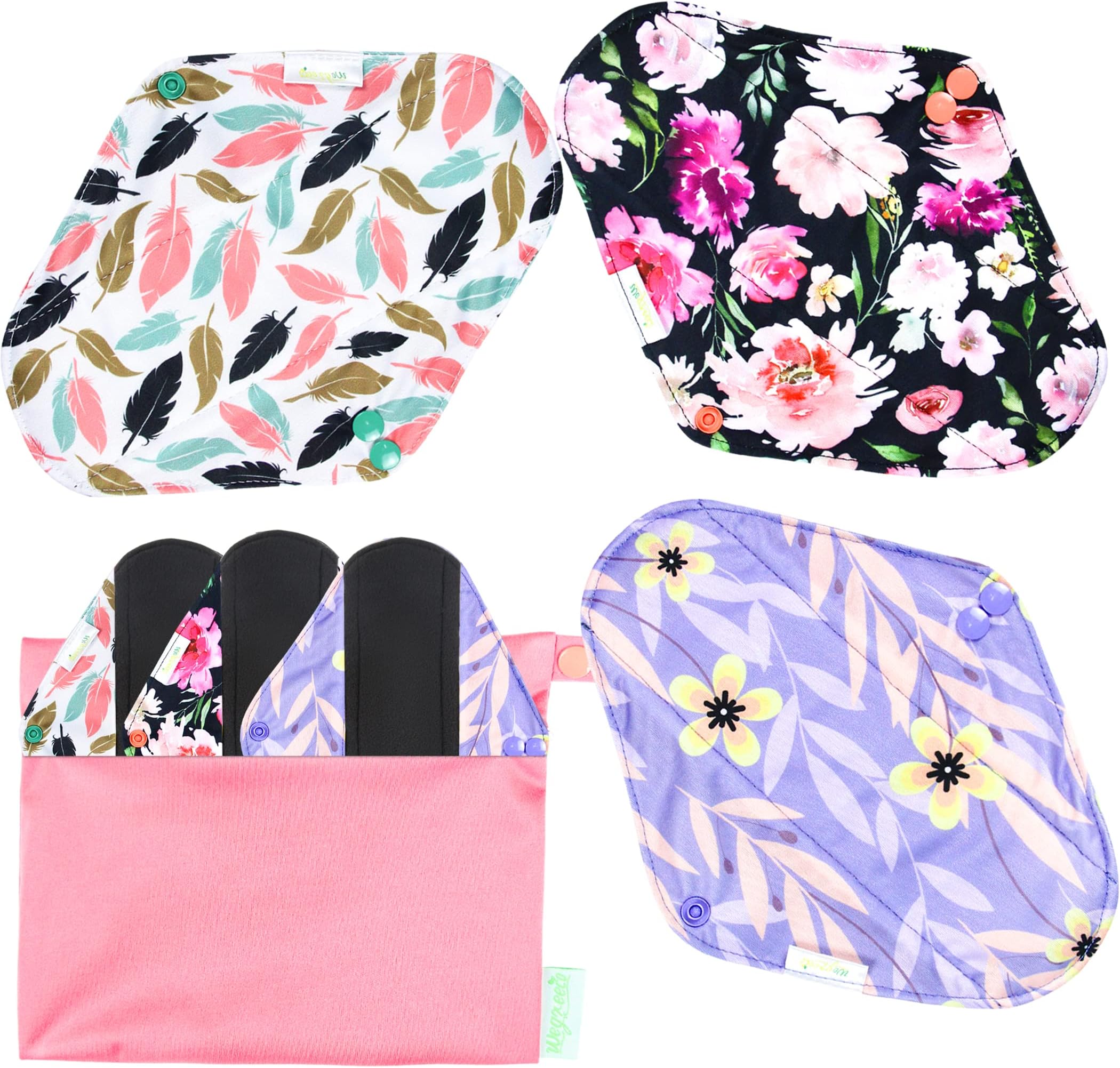 Amazon.com: Reusable Menstrual Pads, Breathable Mesh Surface Cloth Pads ...