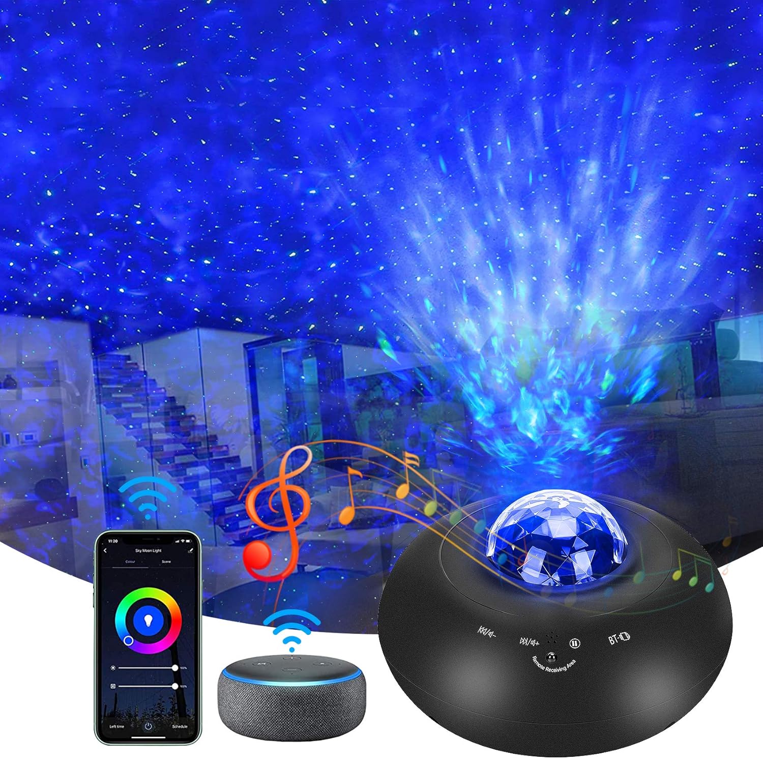 Star Projector, Smart Galaxy Projector Works with Alexa Google ...