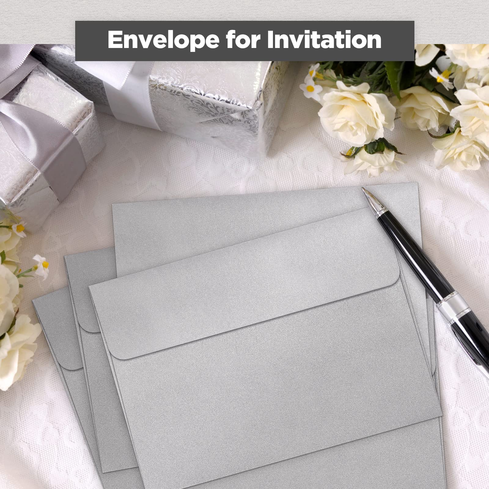 Snapklik.com : TaoBary 100 Pcs 5x7 Metallic Invitation Envelopes For 5 ...